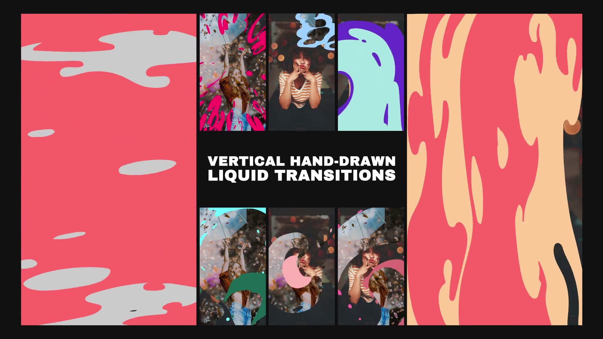 Premiere Pro Template: Vertical Hand Drawn Liquid Transitions | SBV-349167786 - Storyblocks