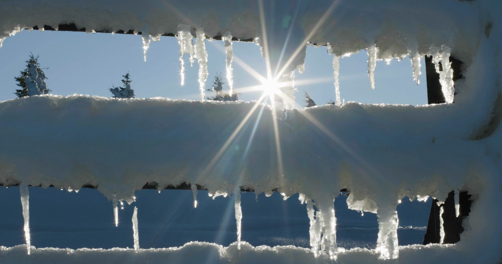 Idyllic Winter Scene With Sunlit Icy Wooden Stock Footage SBV-352381739 ...