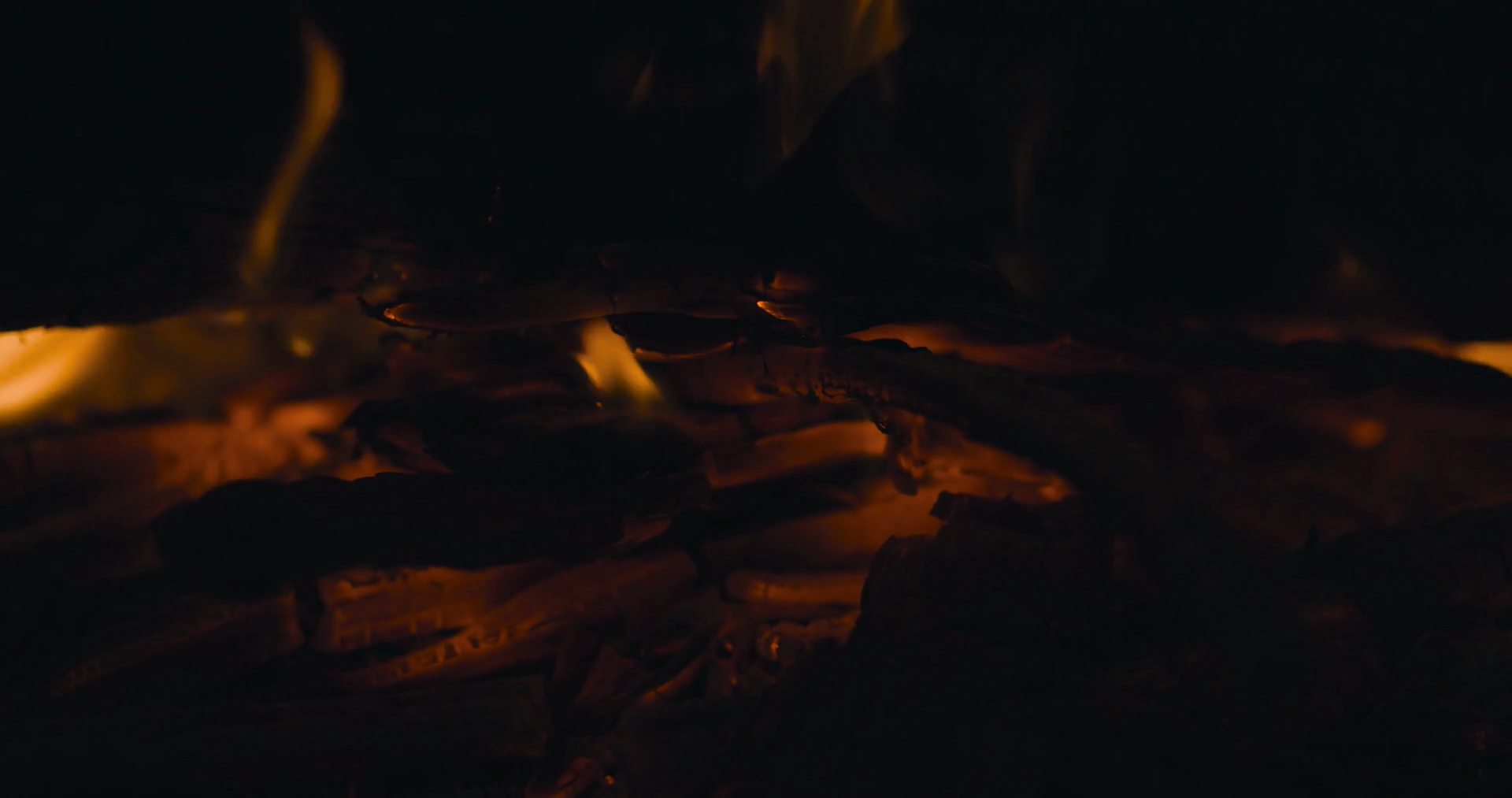 Log Wood Burning In Fireplace Little Flames Stock Footage SBV-352532820 ...