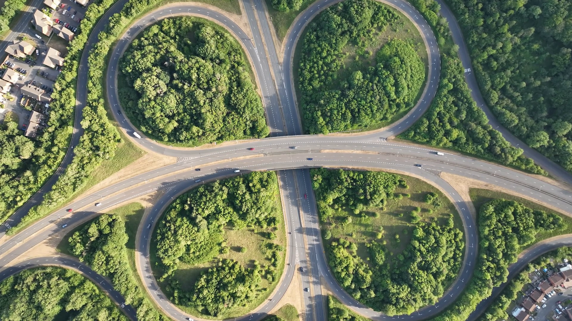 Aerial Grid Of Urban Roads Intersecting In Stock Footage SBV-352423463 ...