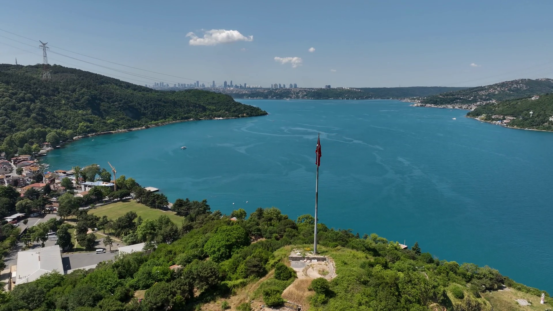 Lush Hills Overlooking Istanbul Waterfront Stock Footage SBV-352548683 ...