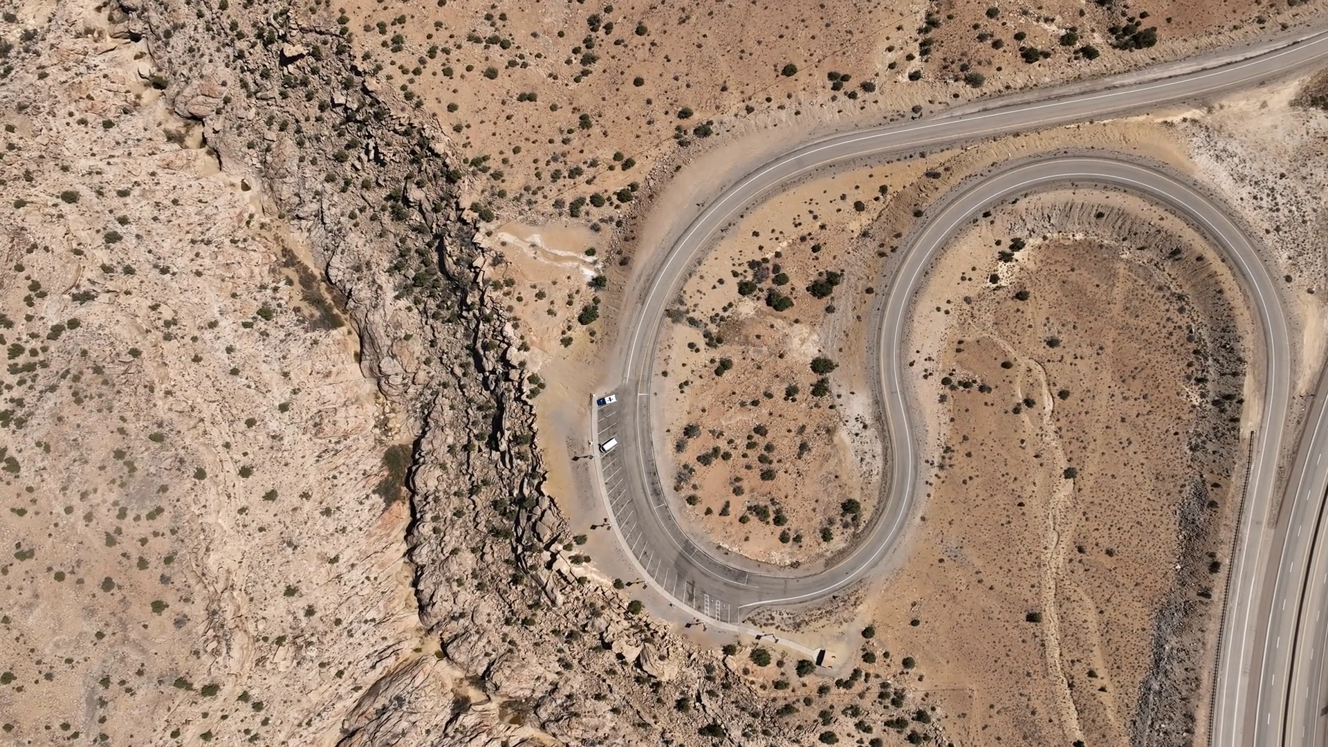 Top-down View Of Sharp Desert Switchback In Stock Footage SBV-352533153 ...