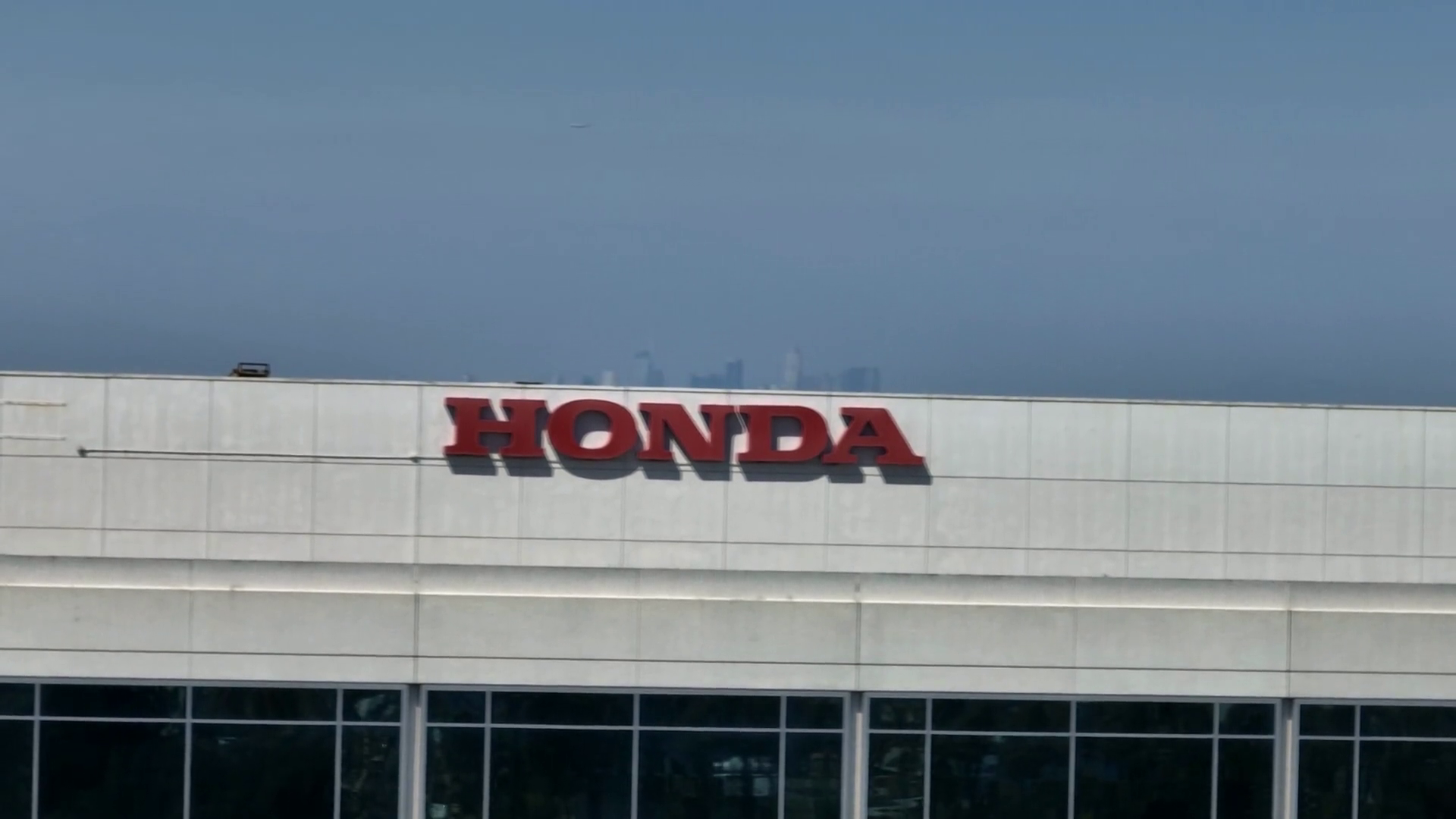 Honda Headquarters With Downtown Los Angeles Stock Footage SBV ...