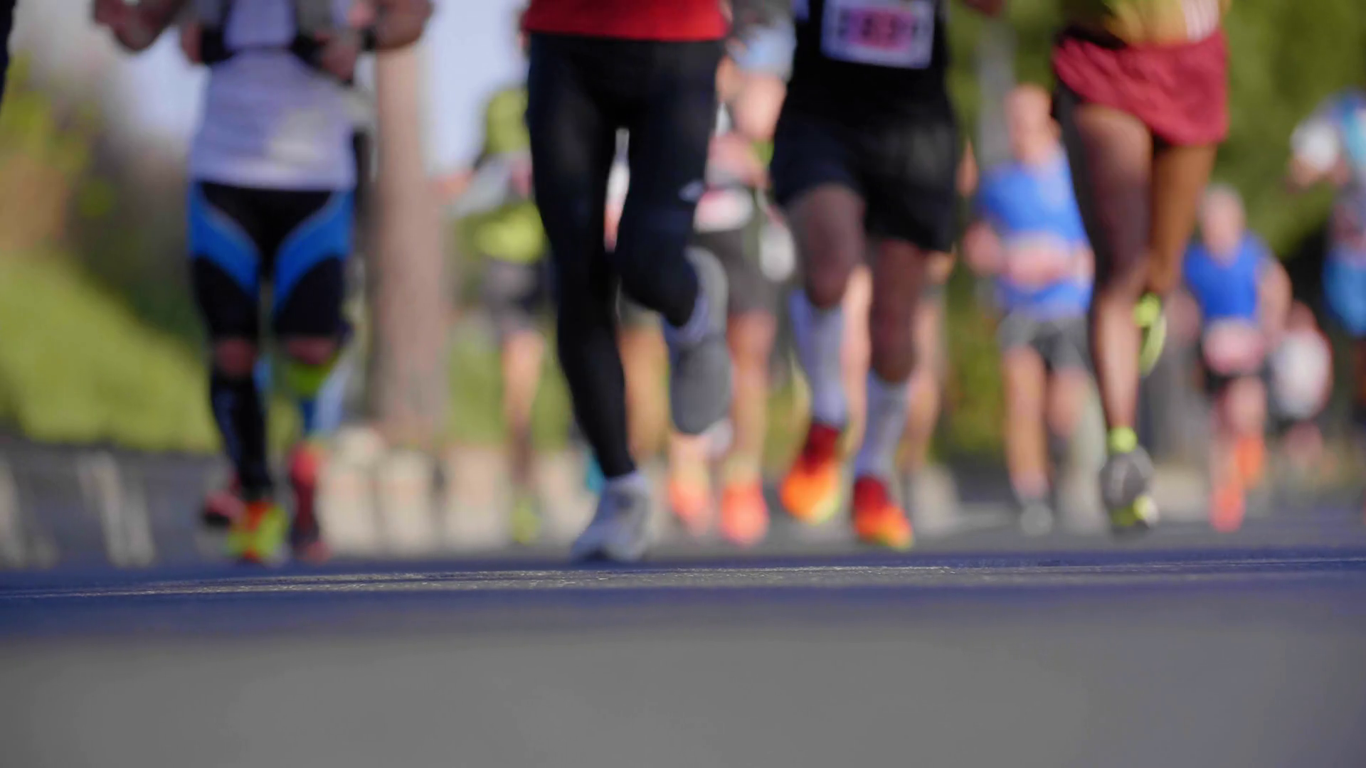 Slow Motion Footage Of Runners In Marathon Stock Footage SBV-336434391 ...