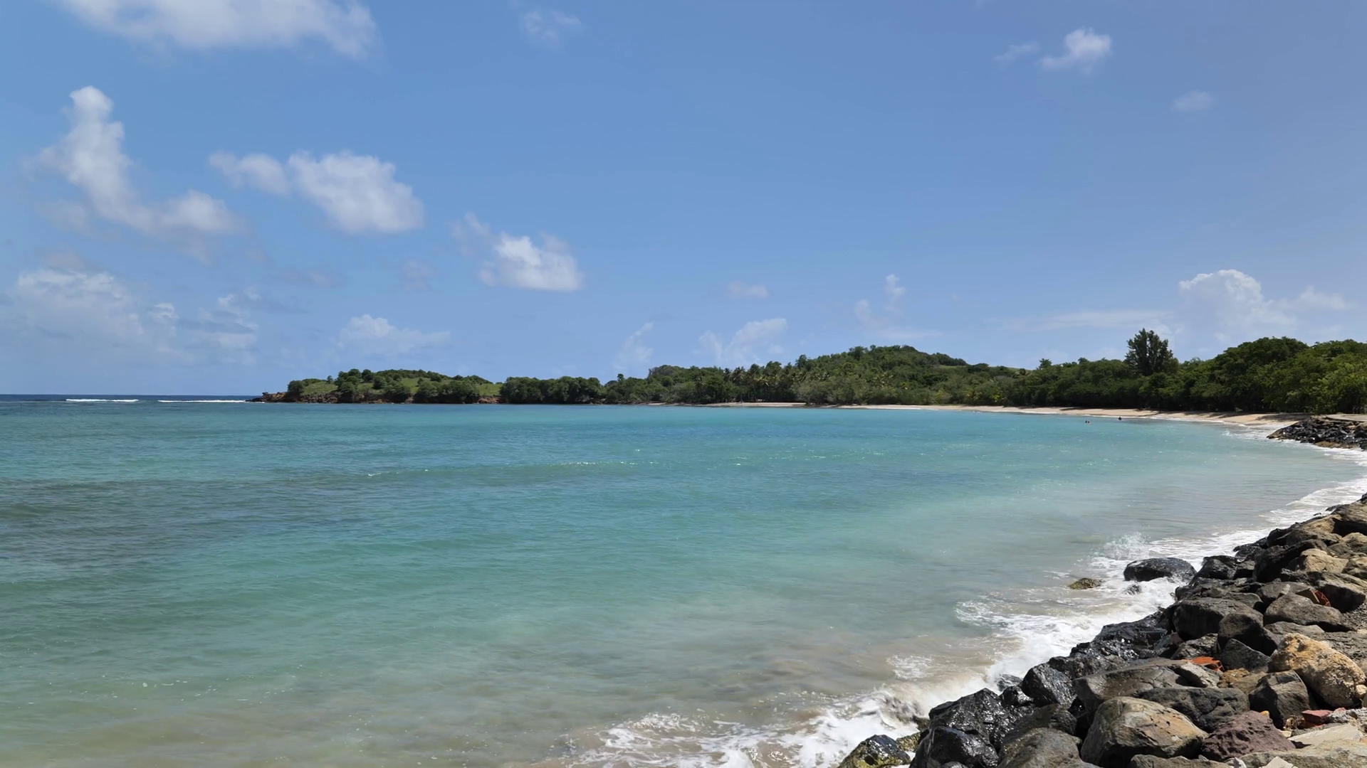 Breche Beach Tartane Martinique Sunny Day Stock Footage SBV-338834069 ...
