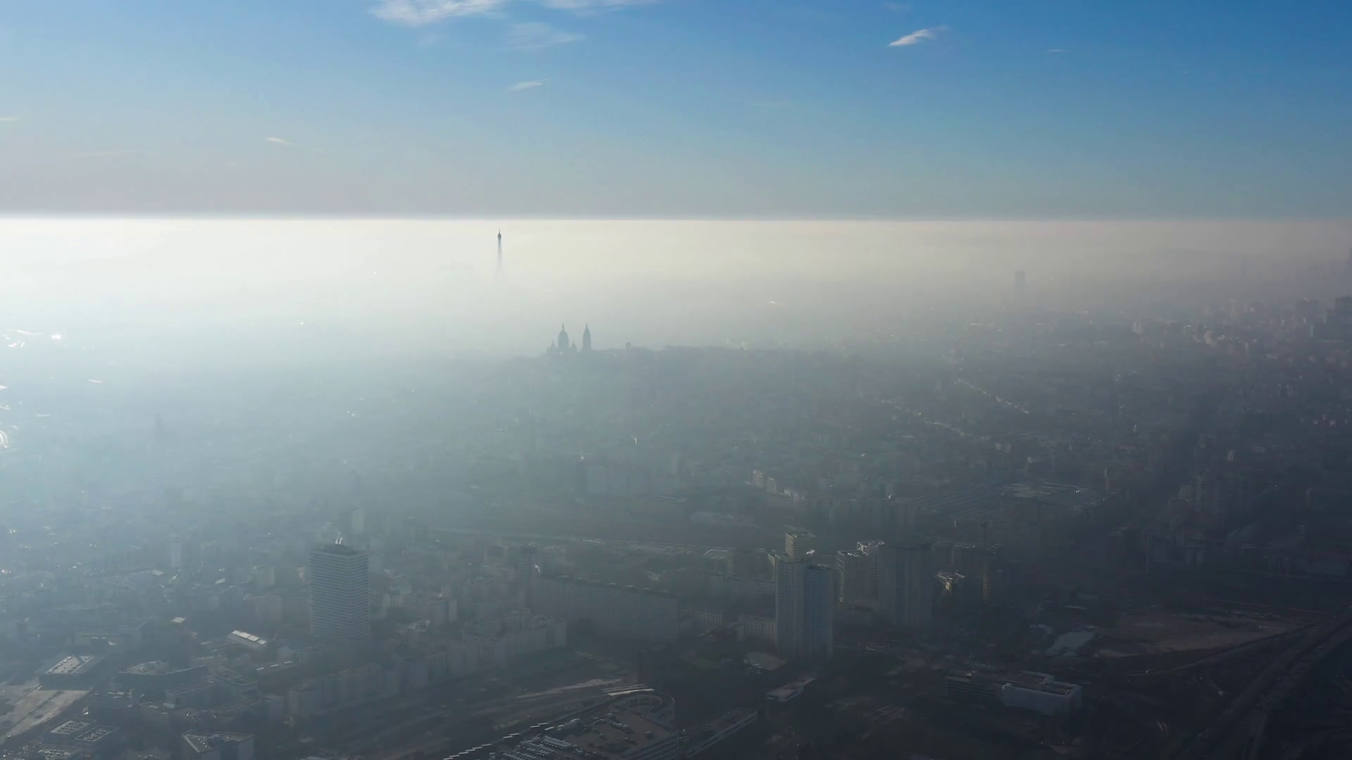 Fog Pollution Over Paris Greenhouse Gas Stock Footage SBV-338067772 ...