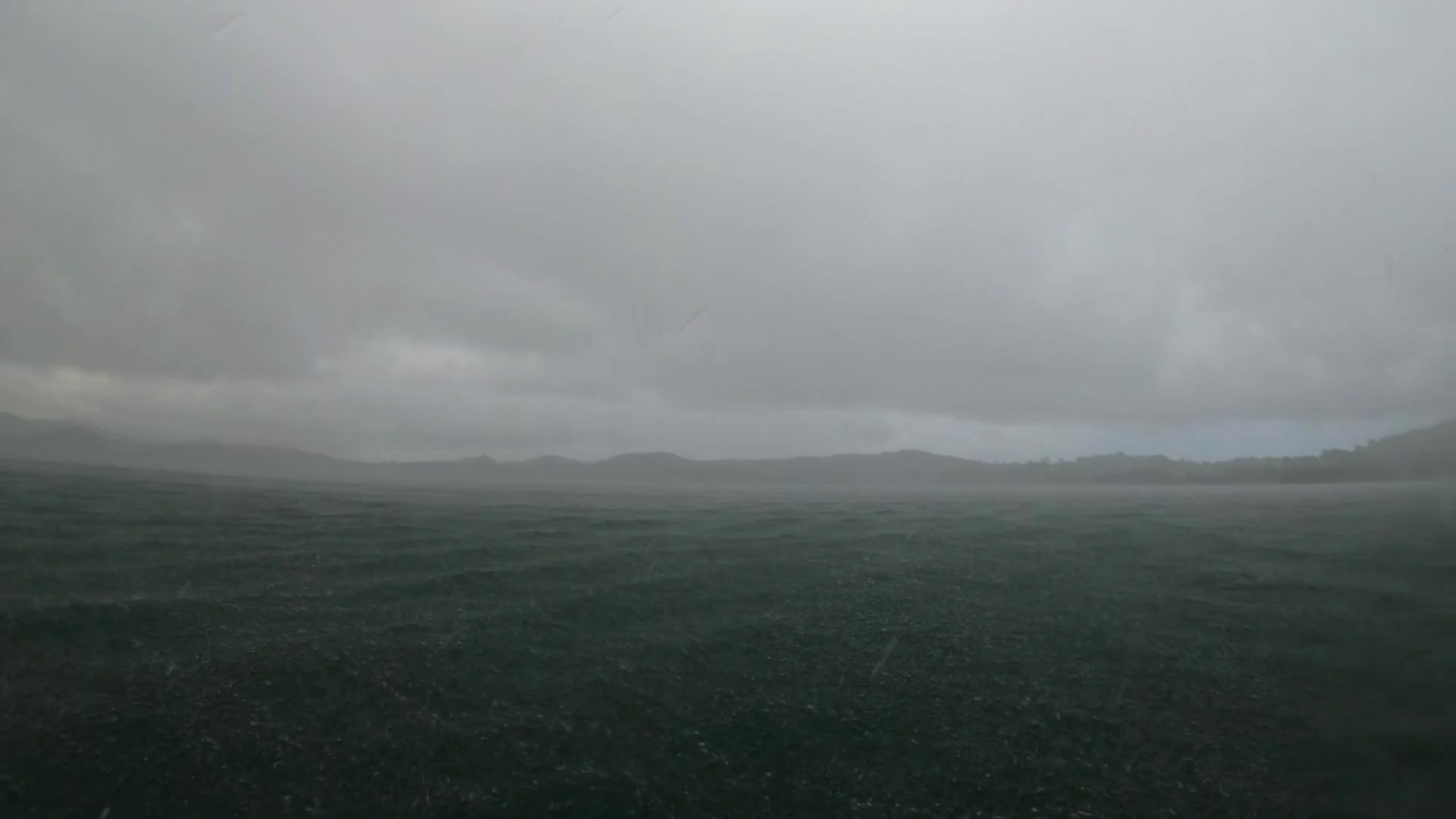 Heavy Rain Over Sea View From Boat Cloudy Stock Footage SBV-338831715 ...