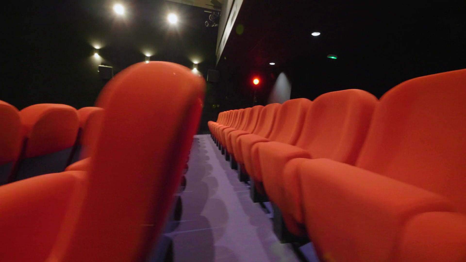 Sideway View Of Red Cinema Armchairs In Stock Footage SBV-336431683 ...
