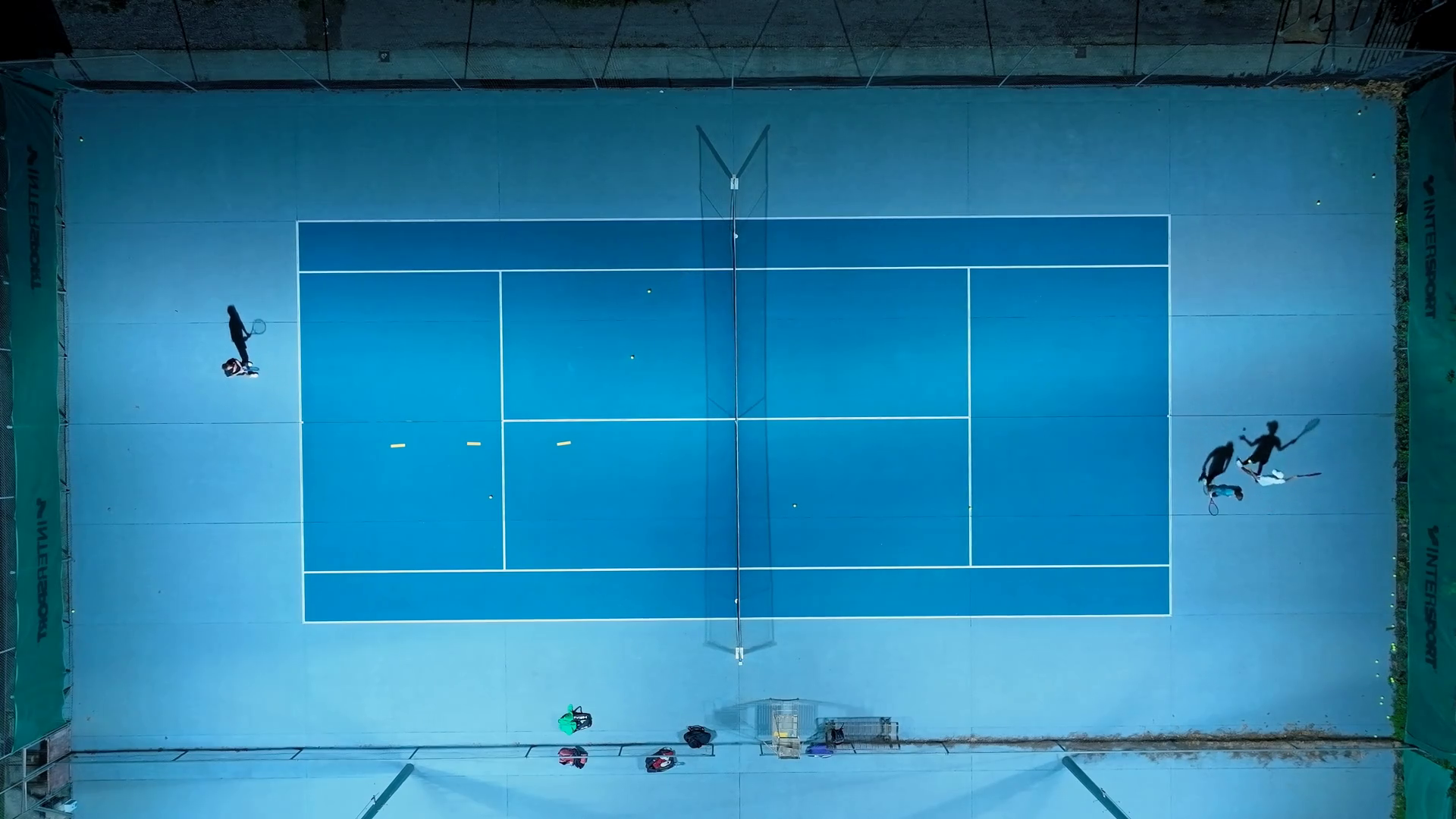 Birds-eye View Of Tennis Match In Action Stock Footage SBV-348692974 ...