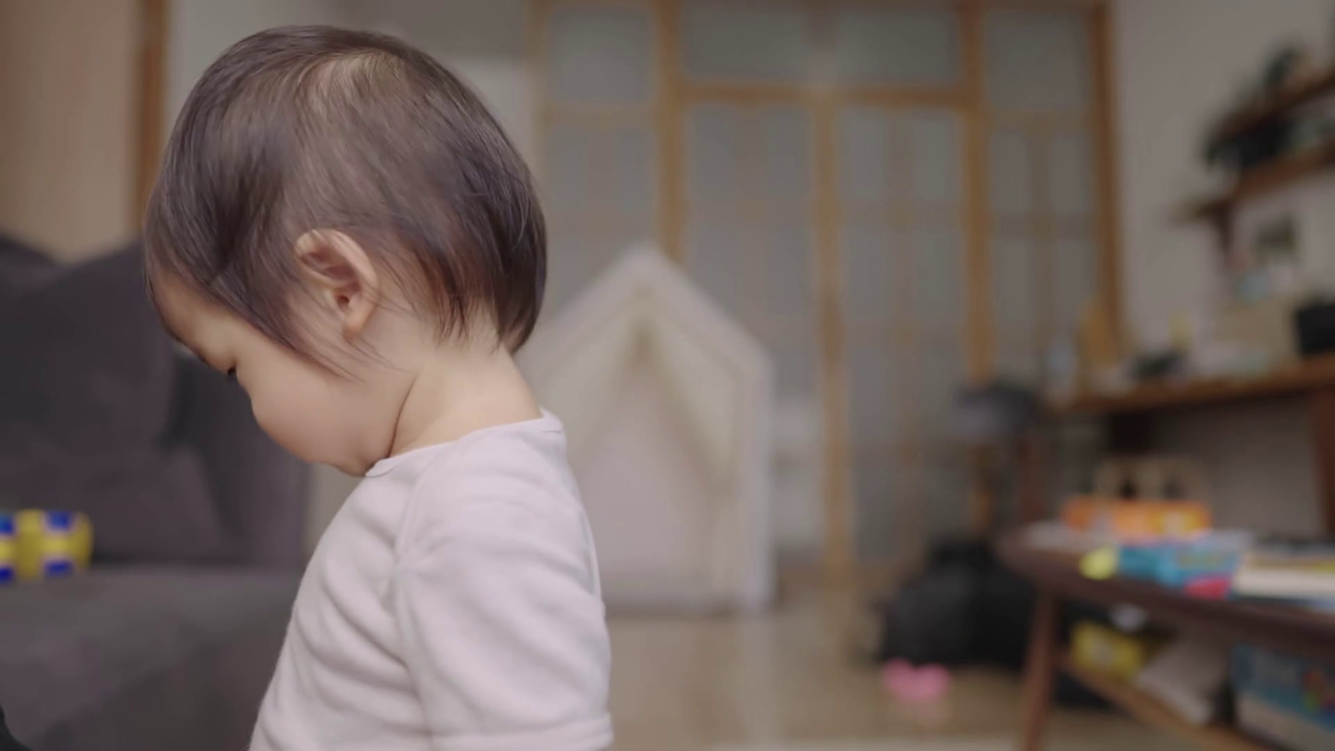 Asian Baby Girl Standing Inside Apartment Stock Footage SBV-346510946 ...