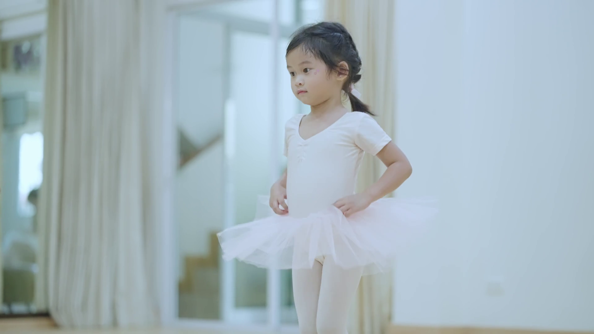 Asian Little Girl In Ballet Outfit Stock Footage SBV-349209911 ...