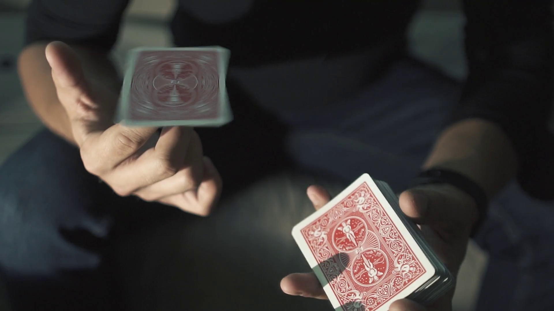 Close-up Of Magician's Hands Performing Card Stock Footage SBV ...