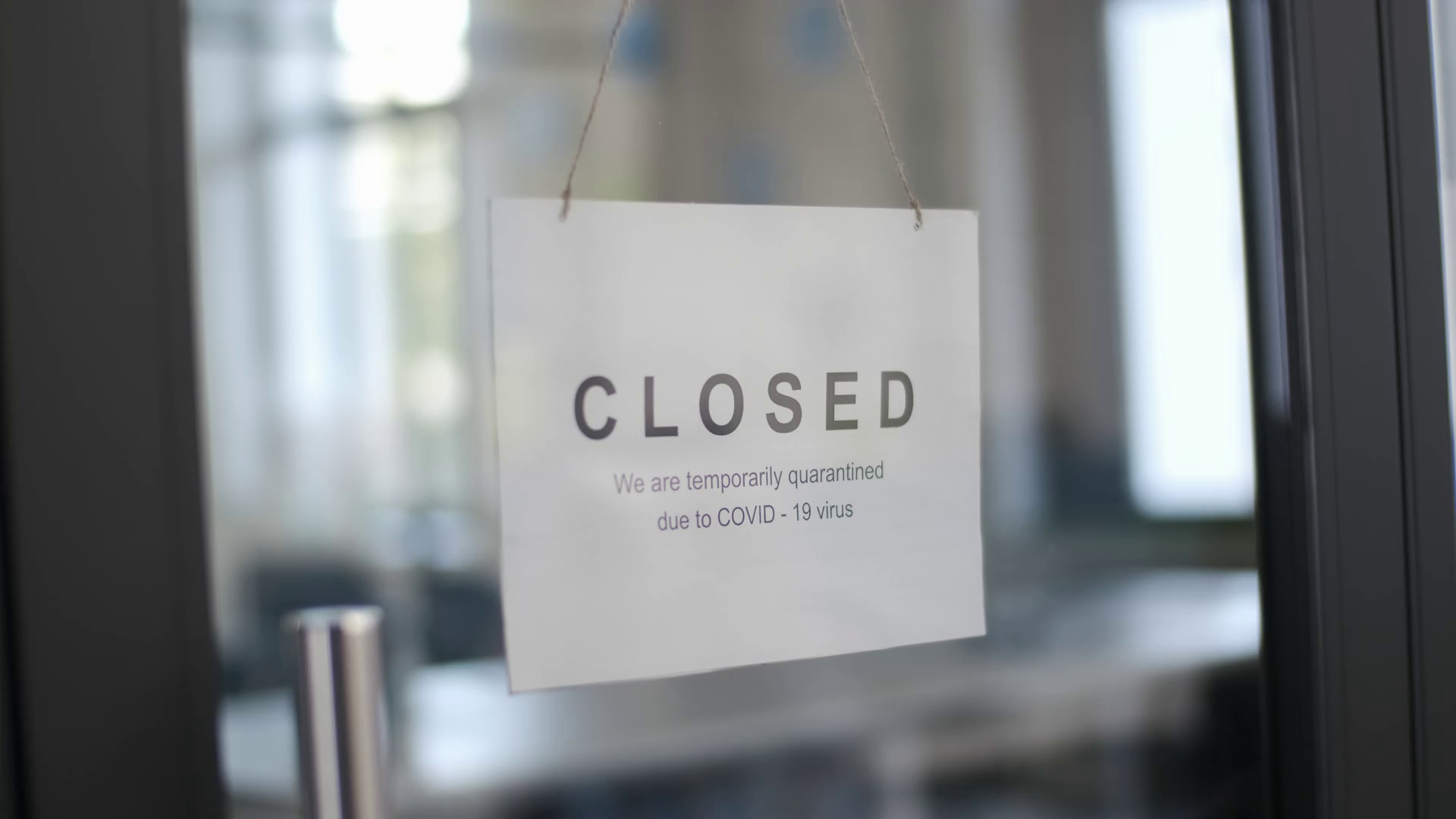 Open Sign Hang On Glass In Pandemic Time In Stock Footage SBV-338726887 ...