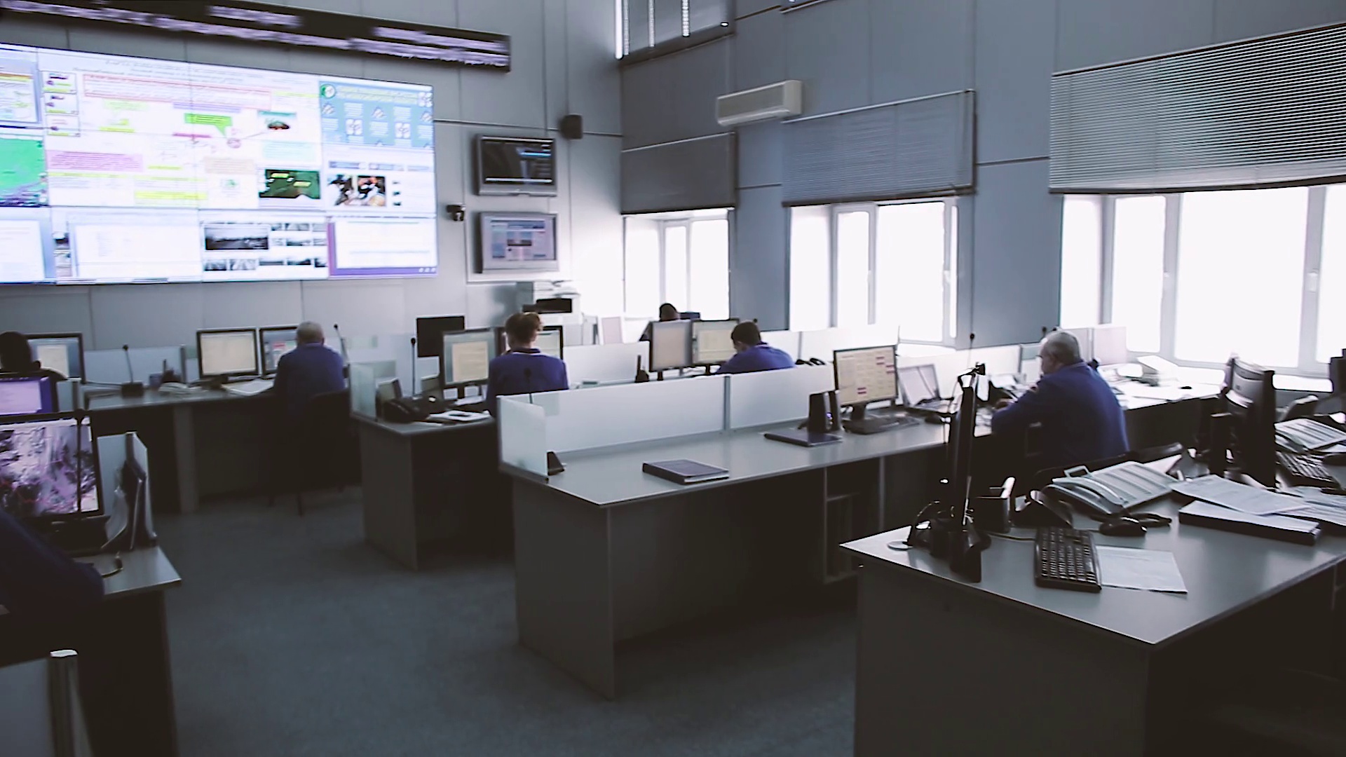 The Work Of Team In Situation Room Real-time Stock Footage SBV ...