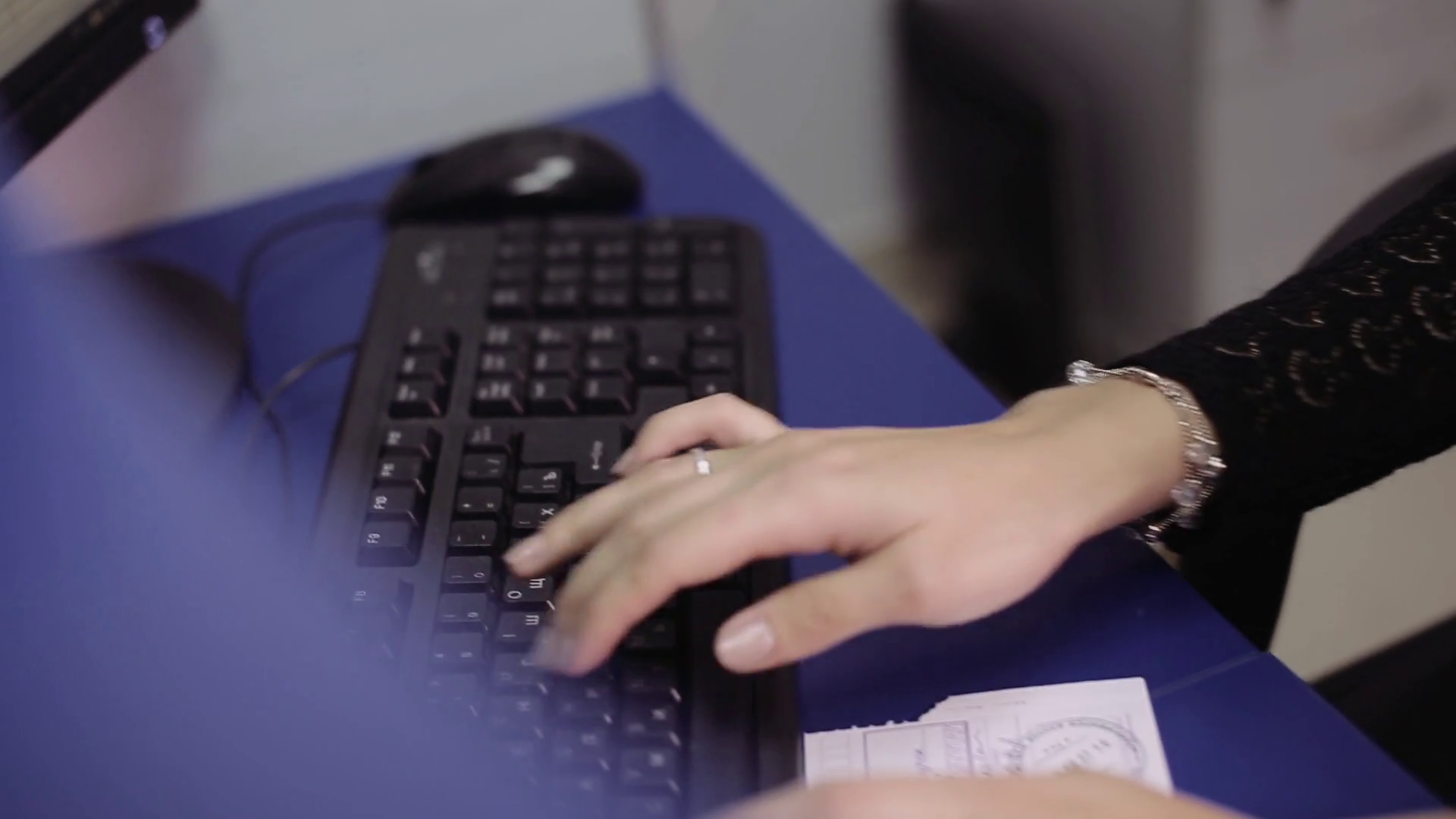 Woman Secretary Typing On Keyboard Looking Stock Footage SBV-323354790 ...