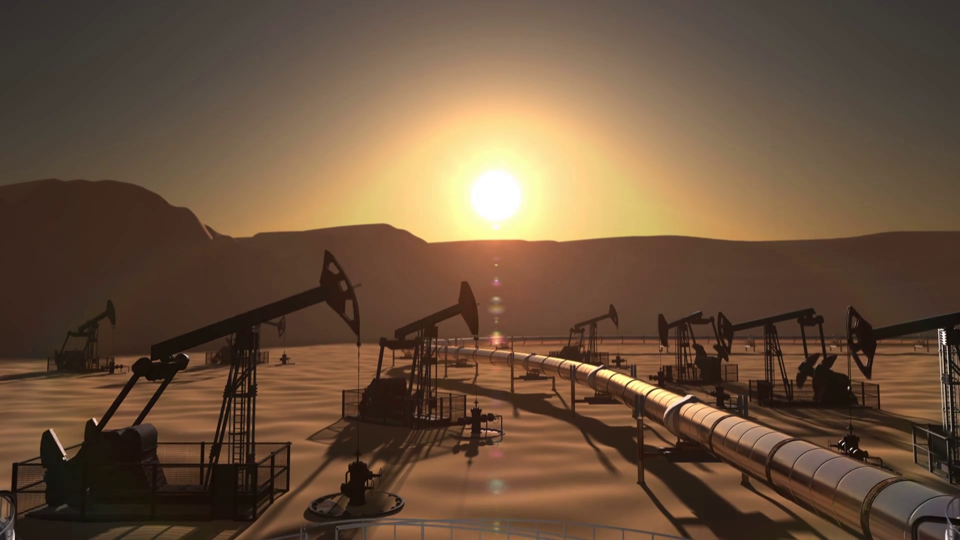 Epic view of oil field with pumpjacks and pipeline Stock Video Footage ...
