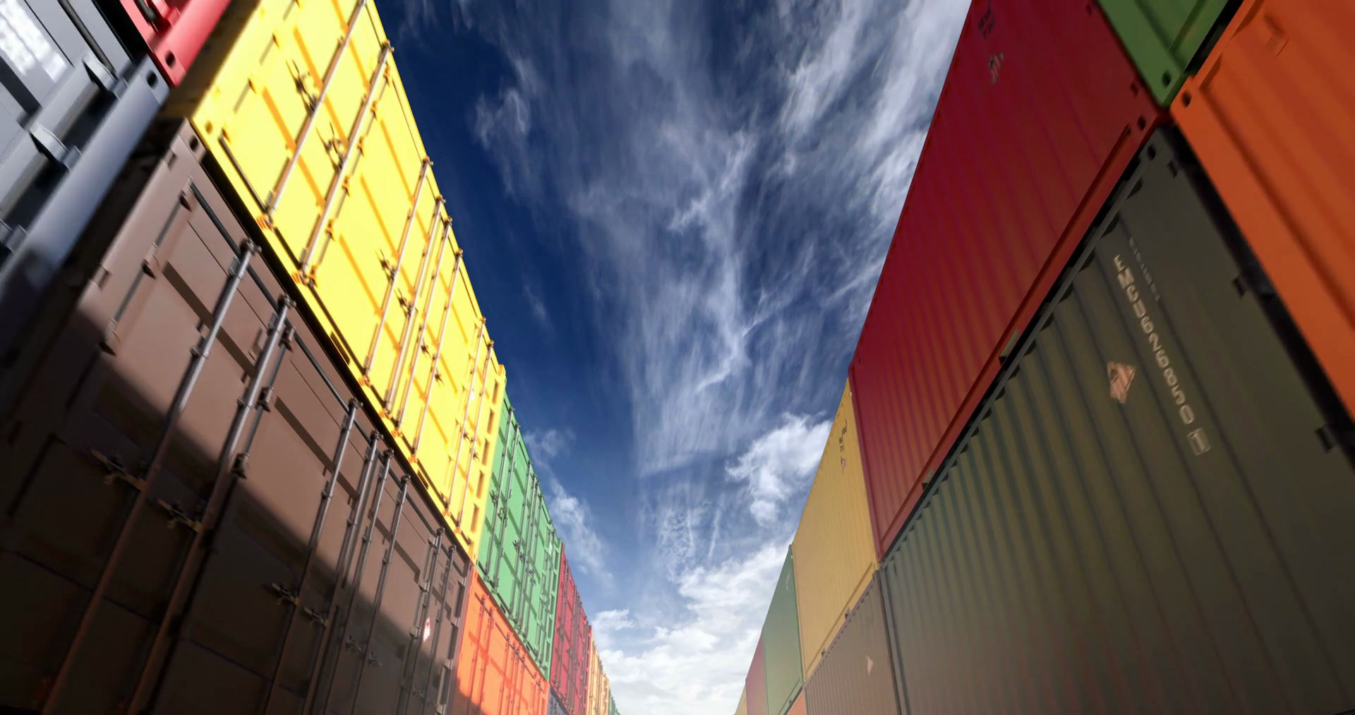 Stacks Of Shipping Containers Under Stock Footage SBV-336187144 ...