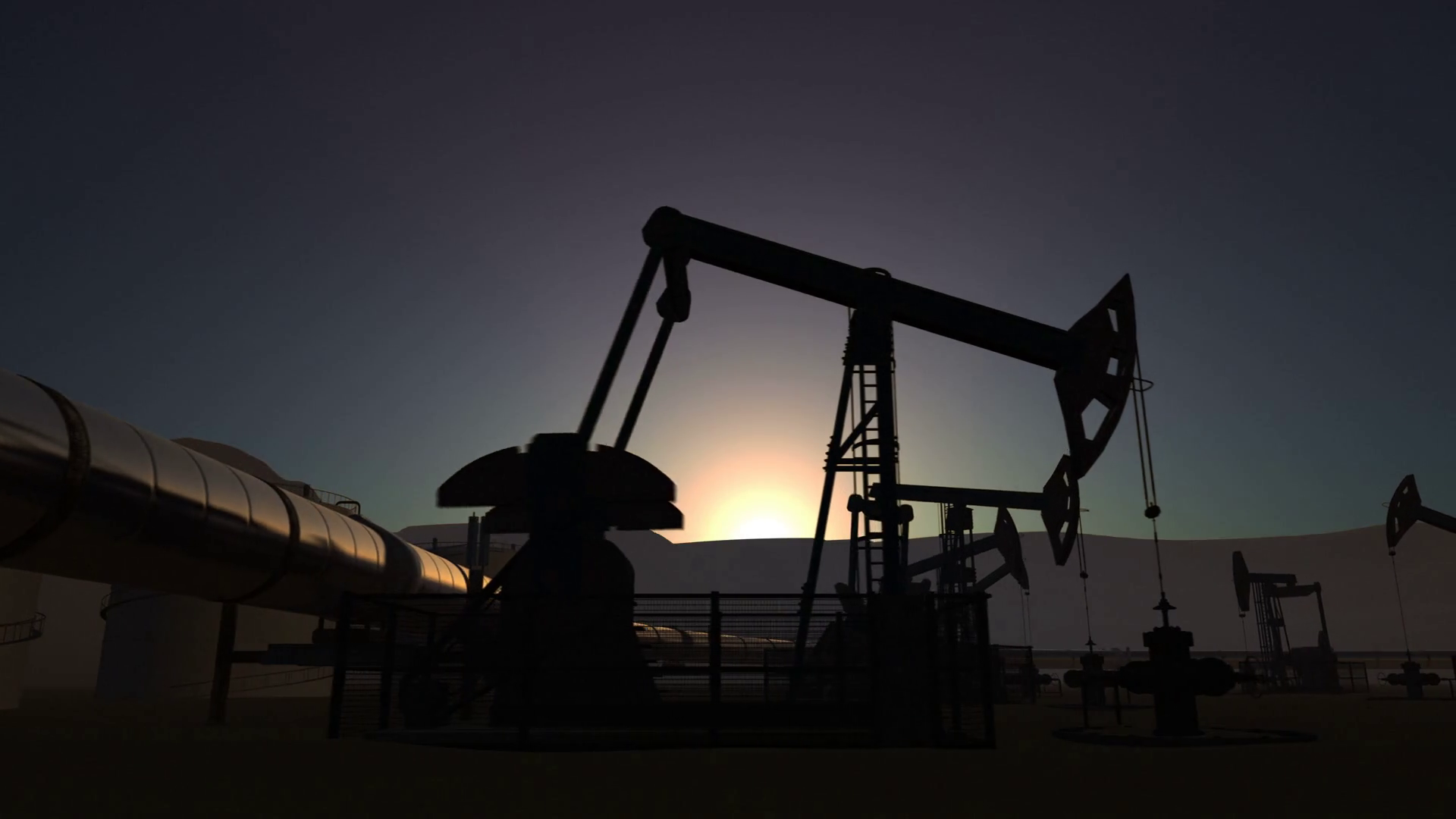 Sunrise Over Oil Field With Pumpjacks Stock Footage SBV-322680643 ...