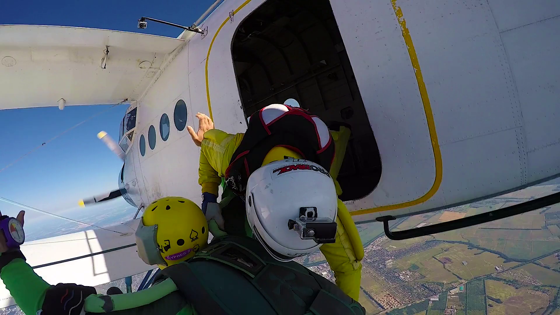 Kyiv Ukraine - July 2015: Skydivers Jump Out Stock Footage SBV ...