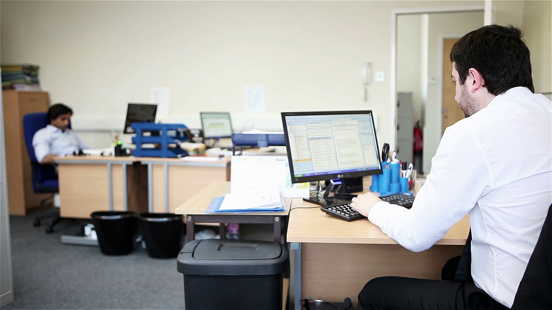 A Candid Real-world Office Scene With Pair Stock Footage SBV-301623991 ...