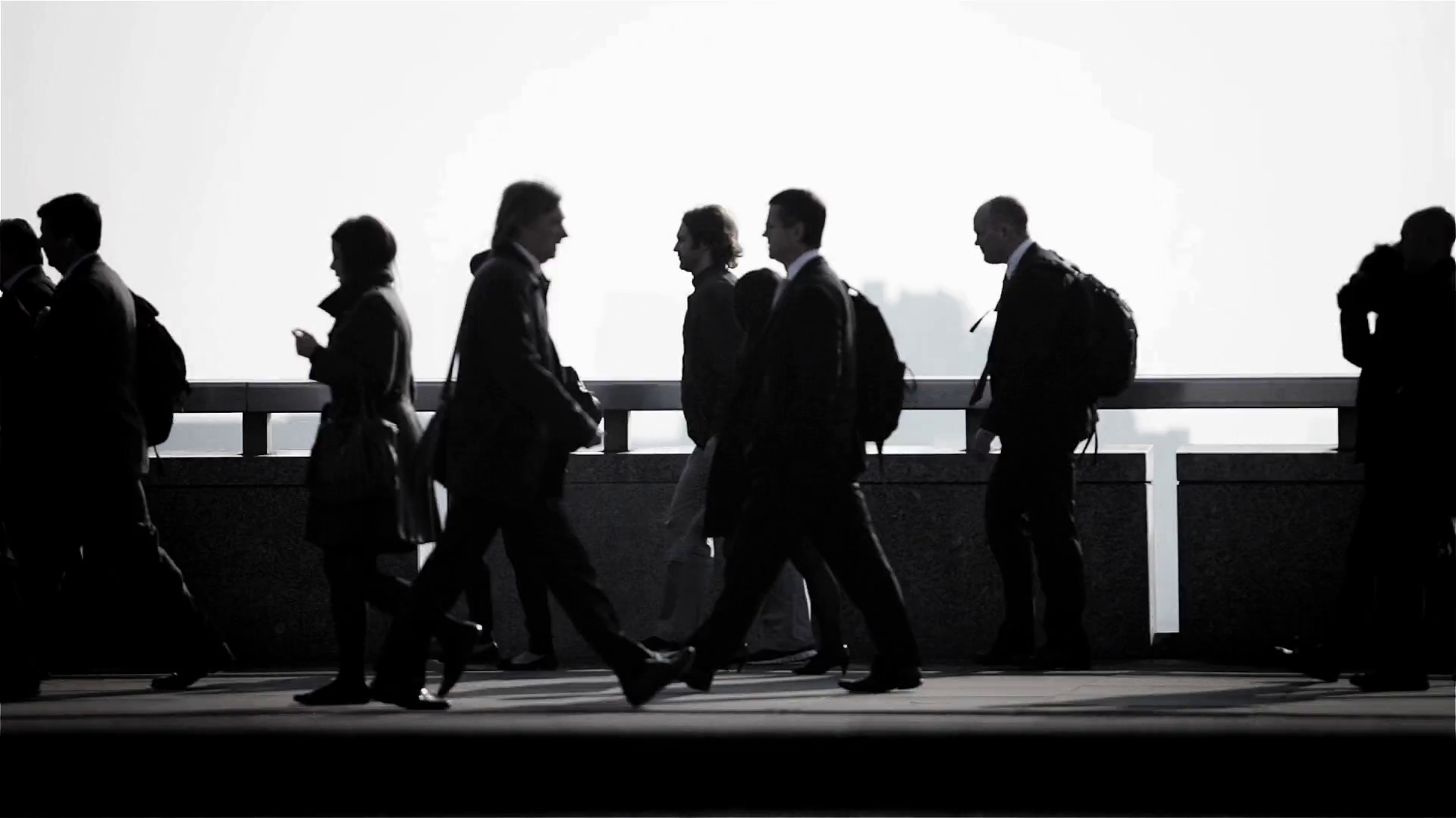Fast Motion Business Commuters Silhouettes Stock Footage SBV-301230059 ...