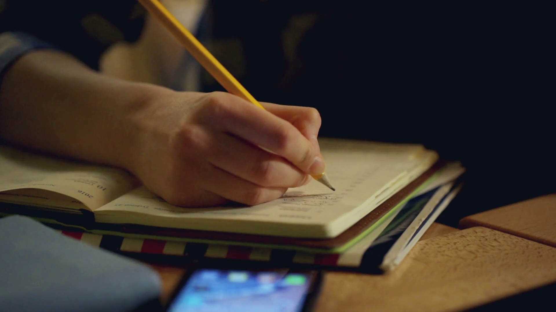 Girl Sitting In Restaurant Writing In Journal Stock Footage SBV ...