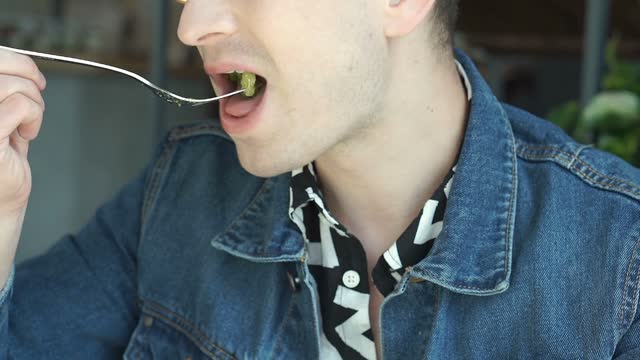 Close Up Eating Food Stock Footage: Royalty-Free Video Clips - Storyblocks