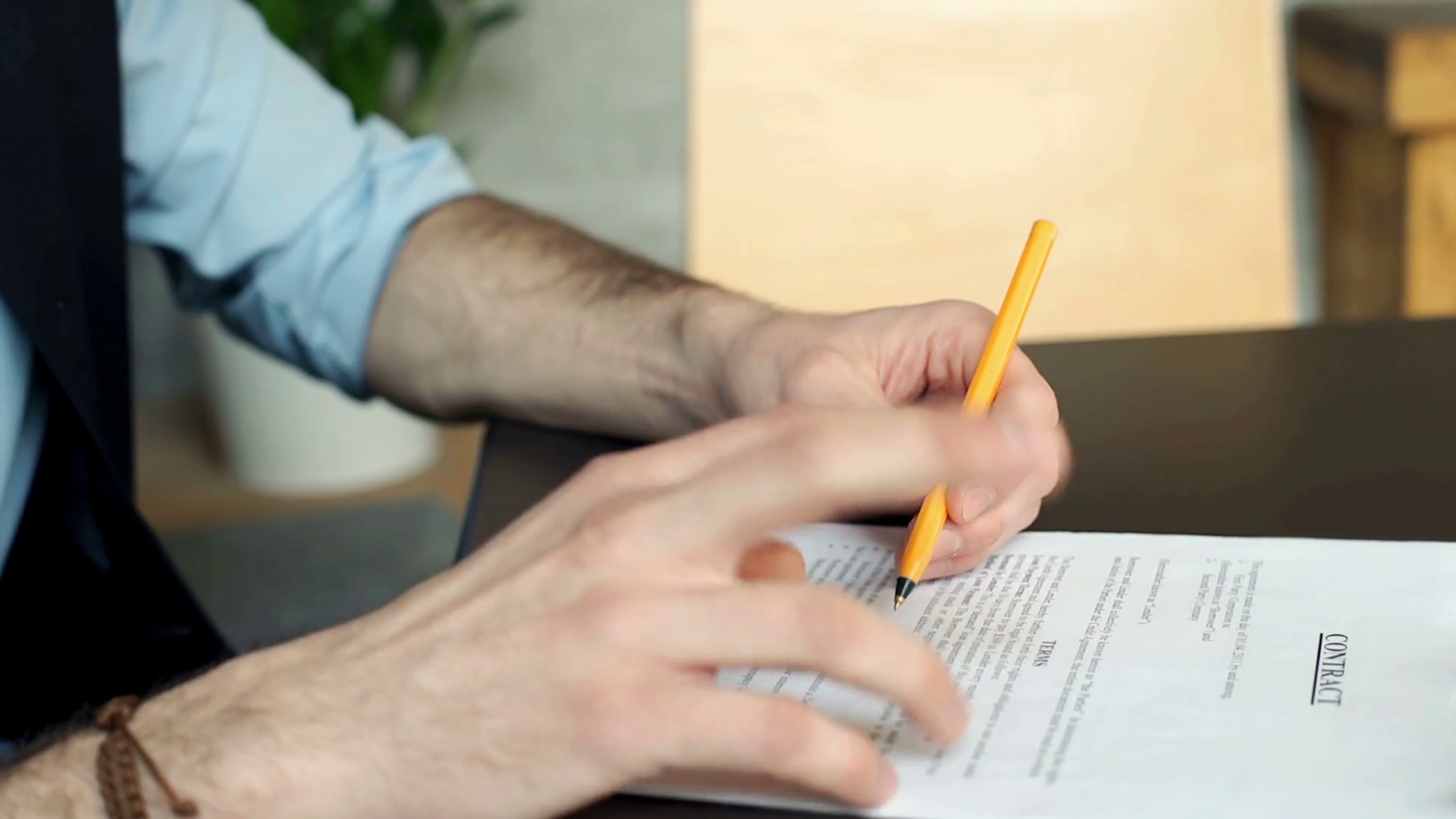 Left-handed Businessman Sitting Table Stock Footage SBV-313274199 ...