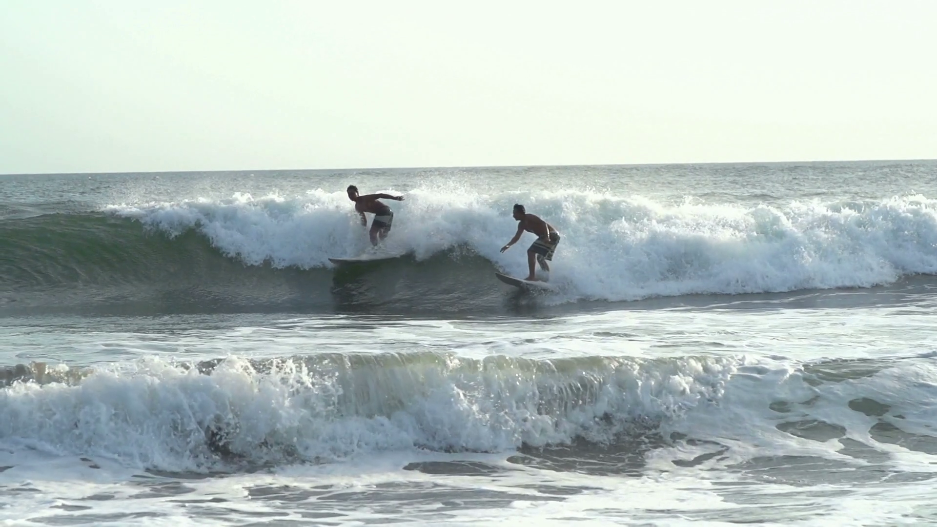 Surfer Surfing On Waves In Sea Steadycam Stock Footage SBV-319096851 ...