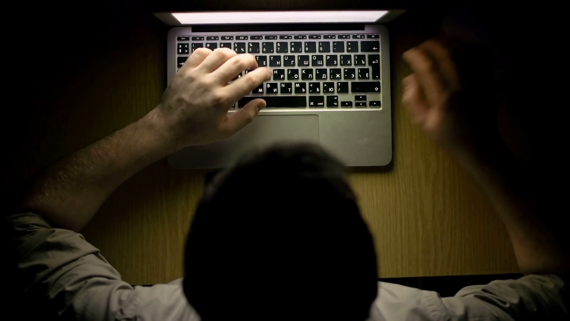 Above-view Of Man At Computer Typing On Stock Footage SBV-300865752 ...