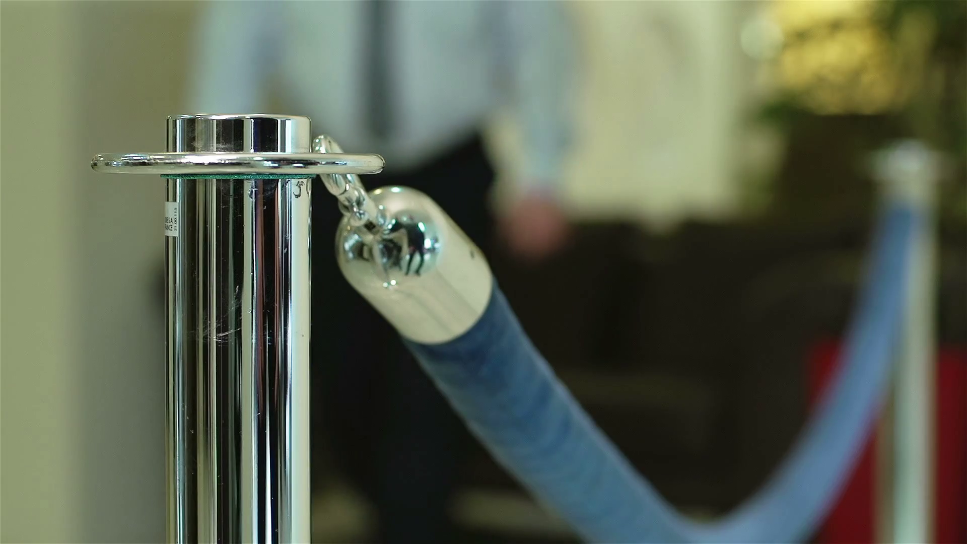 Close-up Of Security Guard Opening Velvet Stock Footage SBV-300865627 ...