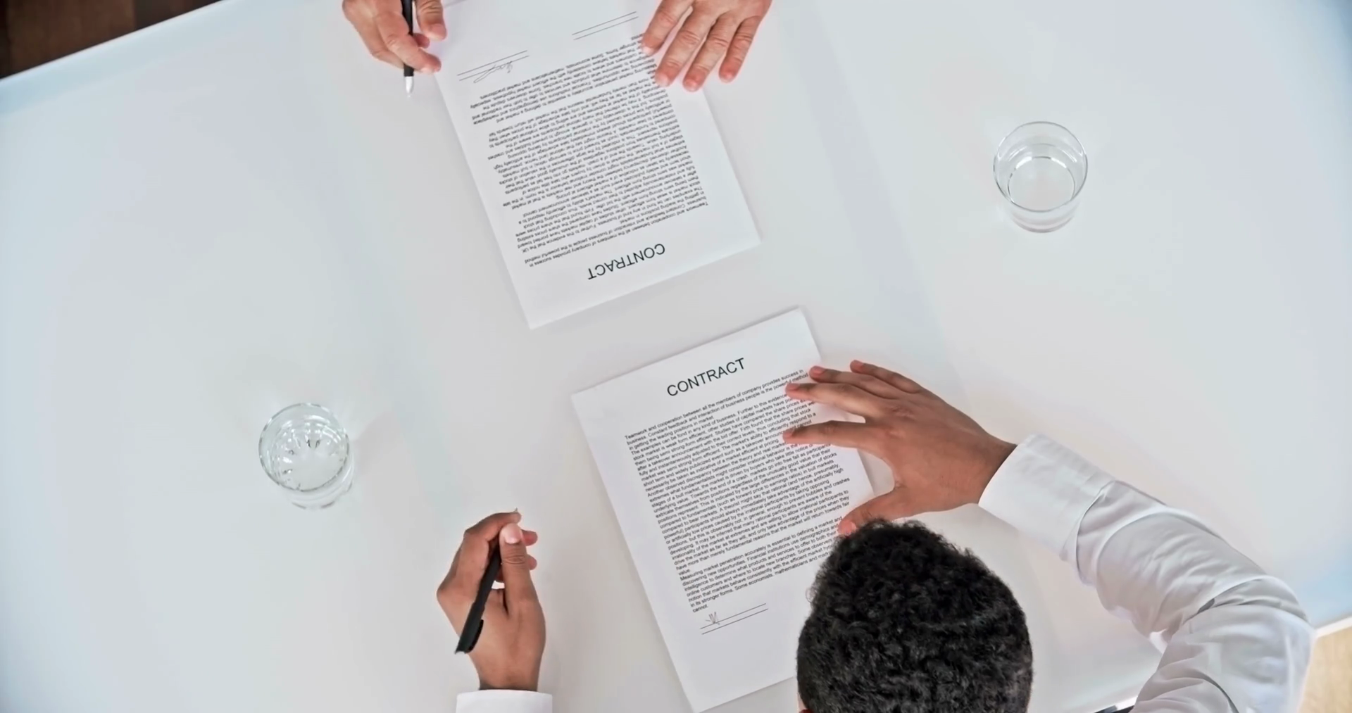 Close-up Of Businessmen Hands Signing Stock Footage SBV-303605298 ...