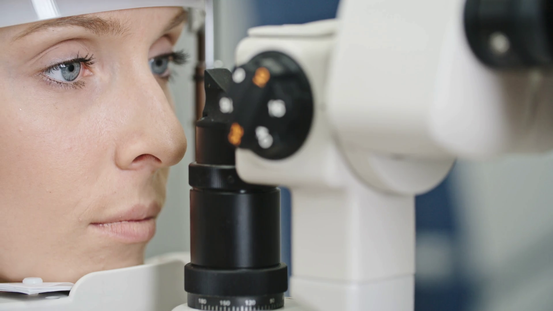 Closeup Of Young Woman Having Eyes Examined Stock Footage SBV-308490919 ...