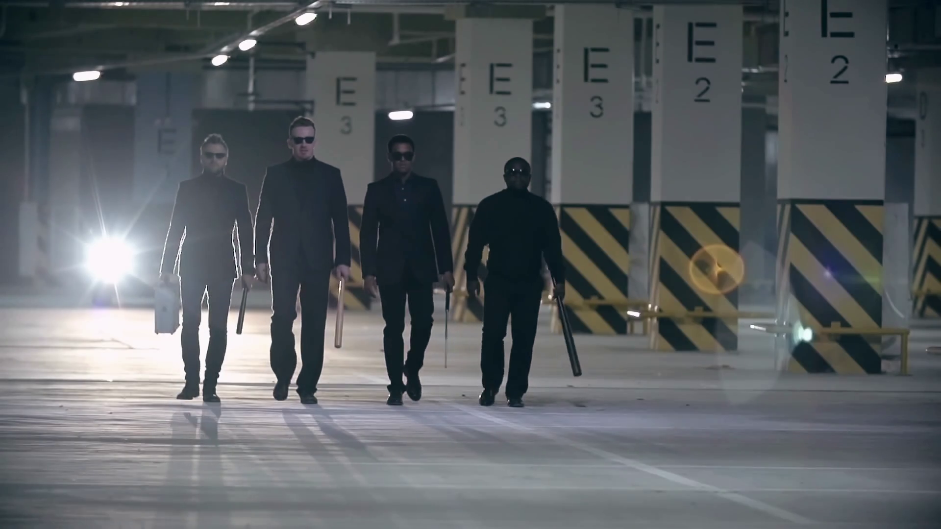 Four Men Dressed Like Gangsters Walking Stock Footage SBV-305598430 ...