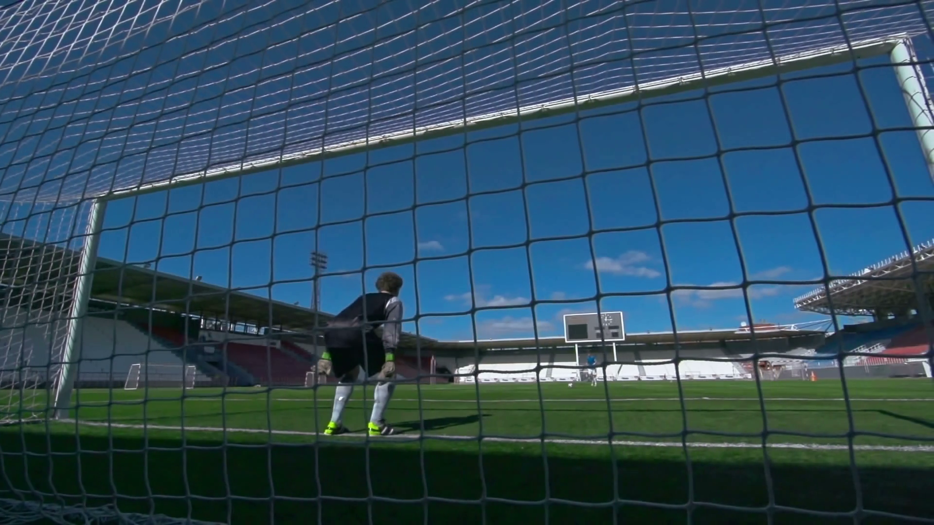 Rear View Of Soccer Goalie Catching Ball Stock Footage SBV-308161640 ...