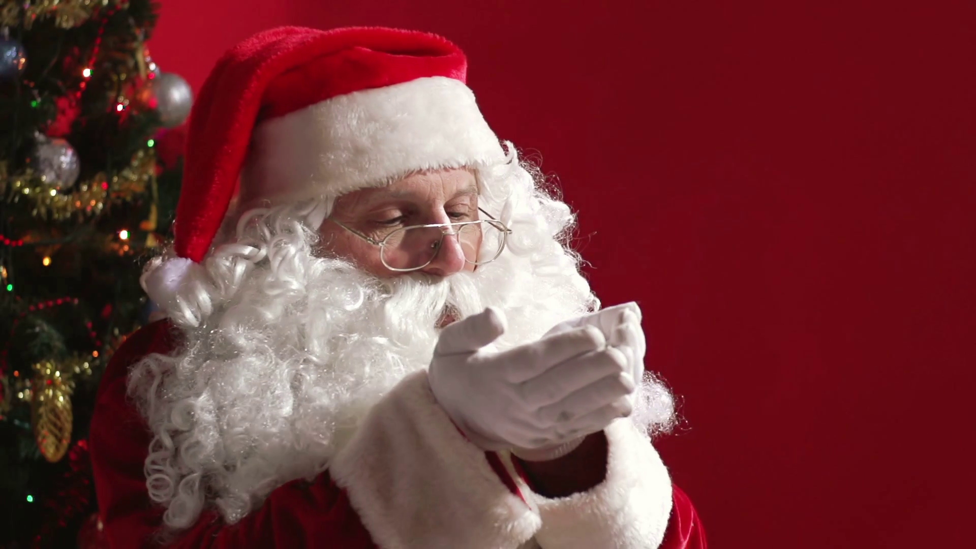 Santa Claus Blowing Glitter From Palms Stock Footage SBV-300911411 ...