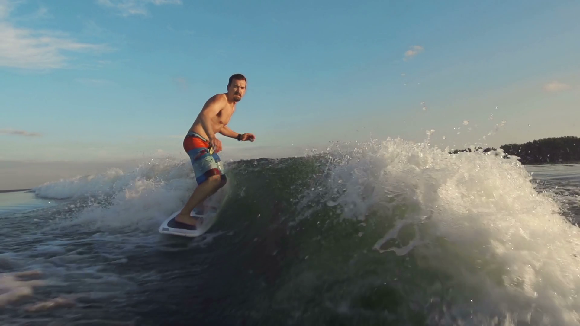 Slow Motion Of Windsurfer Gliding Along Stock Footage SBV-300872302 ...