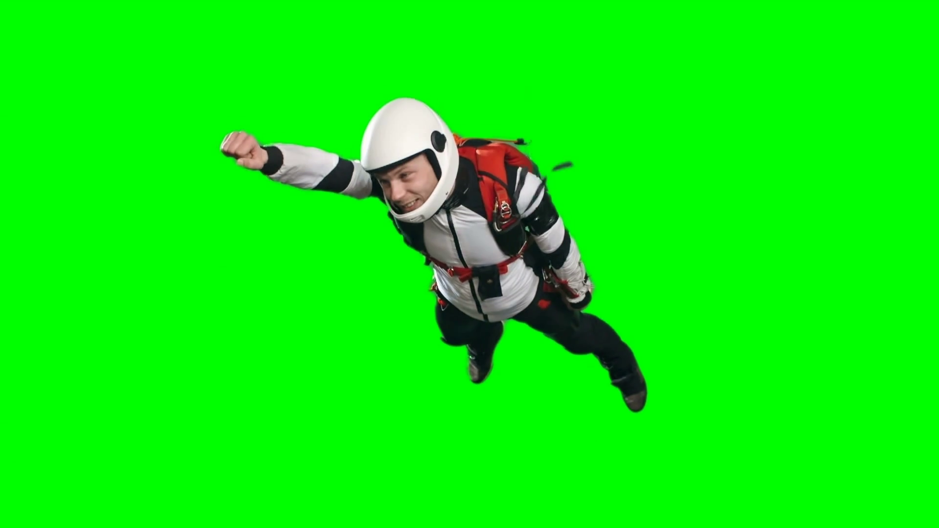 Slow Motion Video Of Smiling Parachutist Man Stock Footage SBV ...