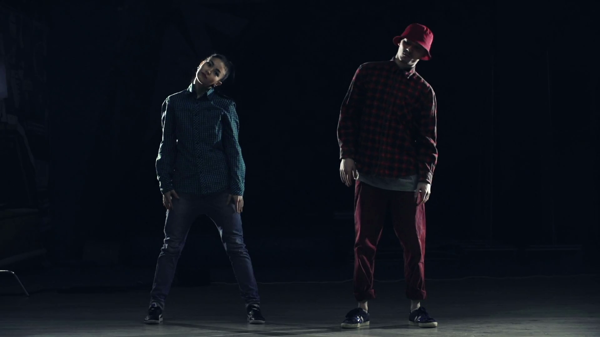 Two Hip Hop Dancers Breakdancing In Dark Stock Footage SBV-301401781 ...