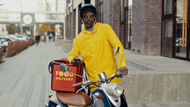 Motorcycle Delivery Man Stock Footage: Royalty-Free Video Clips ...