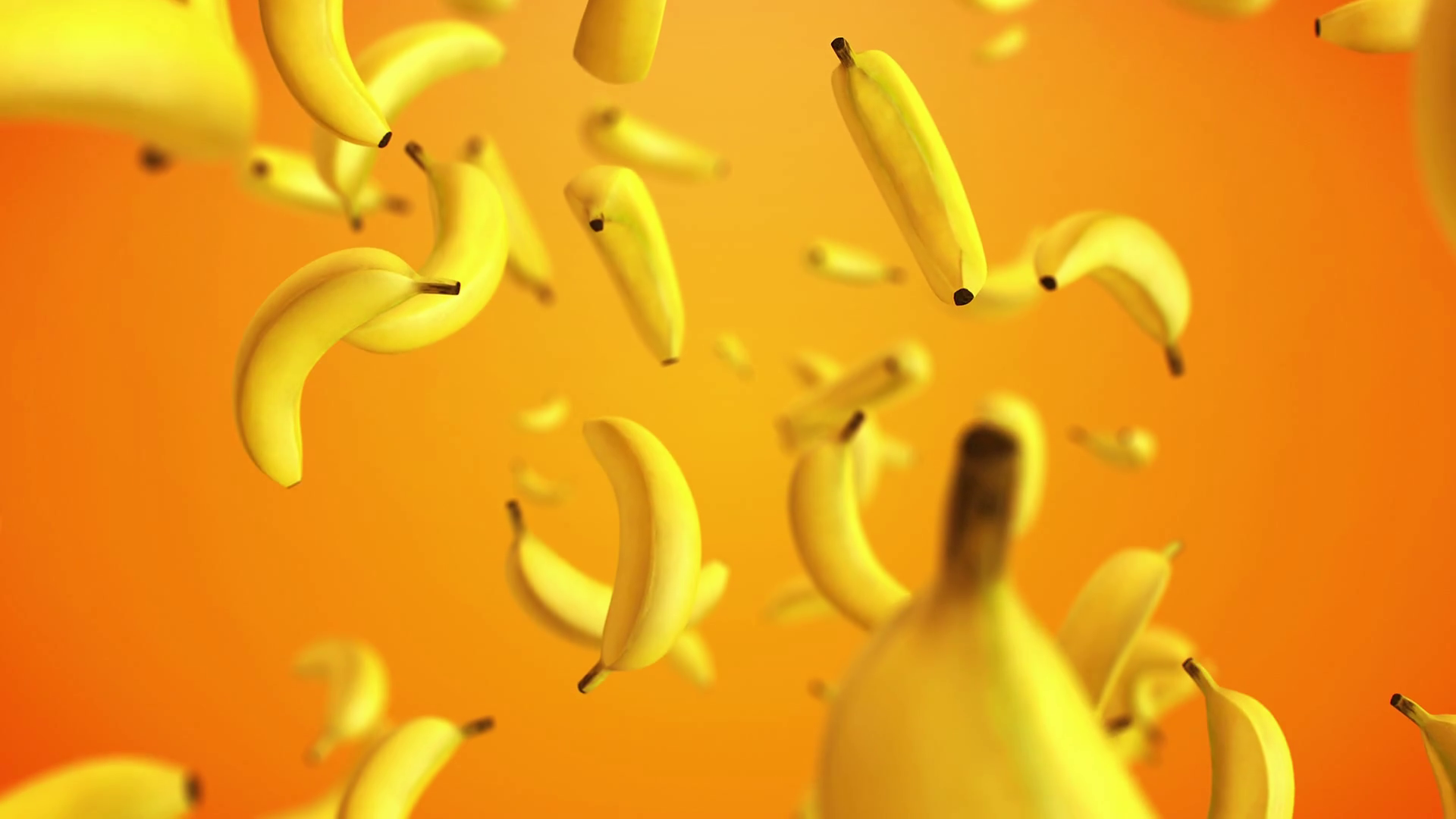 Cgi 3d Animation Of Yellow Bananas Floating Stock Footage SBV-314403244 ...