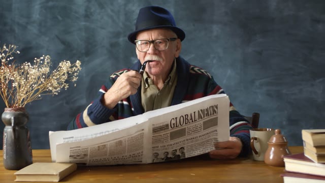 Old Man Papers Stock Footage: Royalty-Free Video Clips - Storyblocks