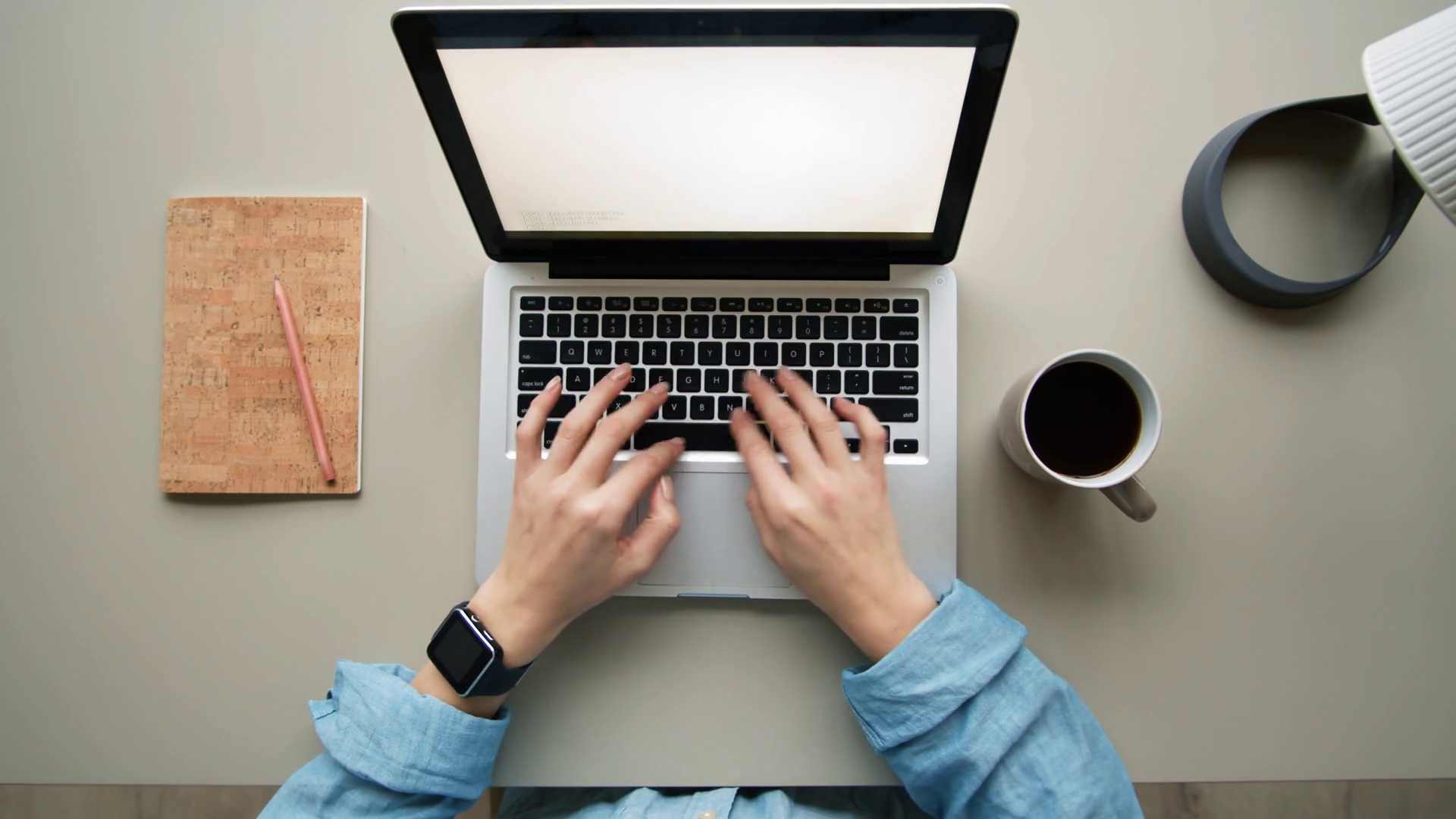 Flat Lay Of Coder Sitting At Desk Developing Stock Footage SBV ... Flat Lay Of Coder Sitting At Desk Developing Stock Footage SBV ...