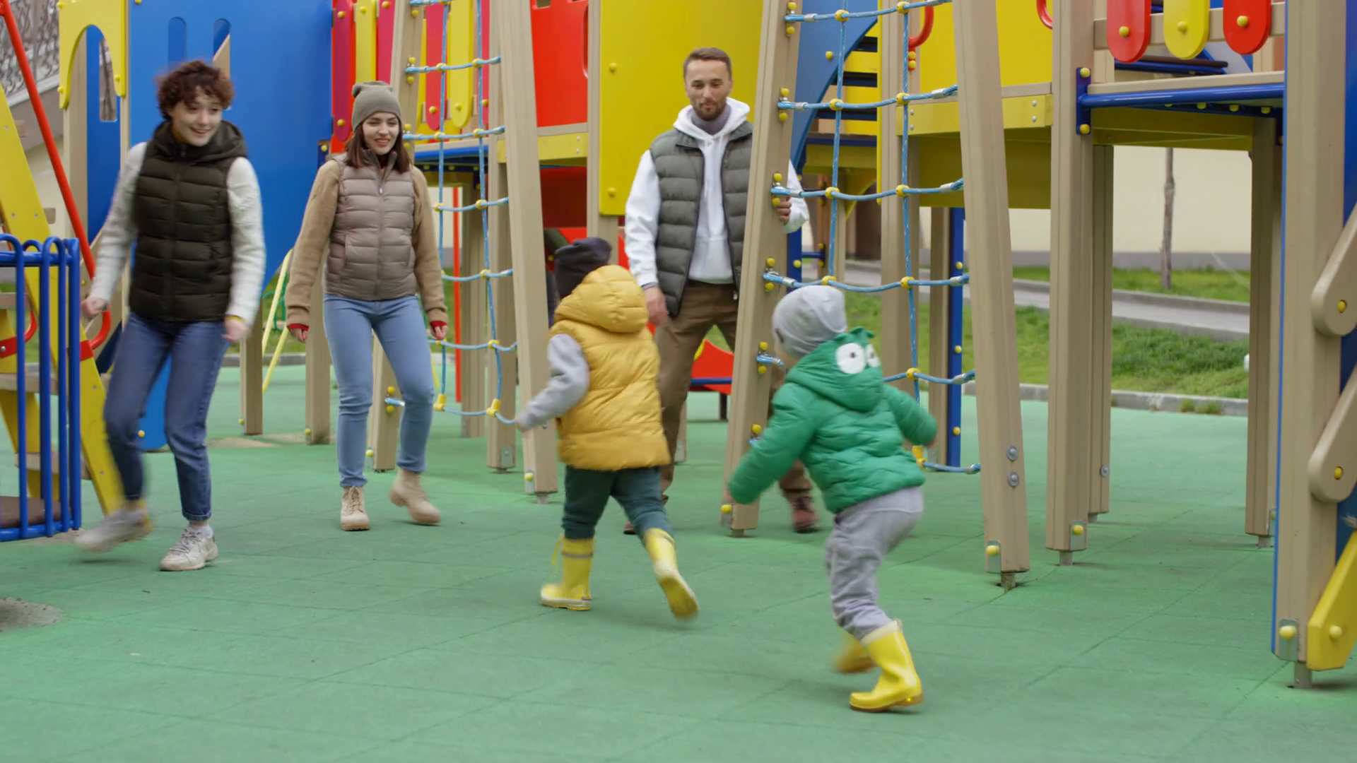 Full Shot Of Happy Caucasian Moms Dads Stock Footage SBV-337954713 ...