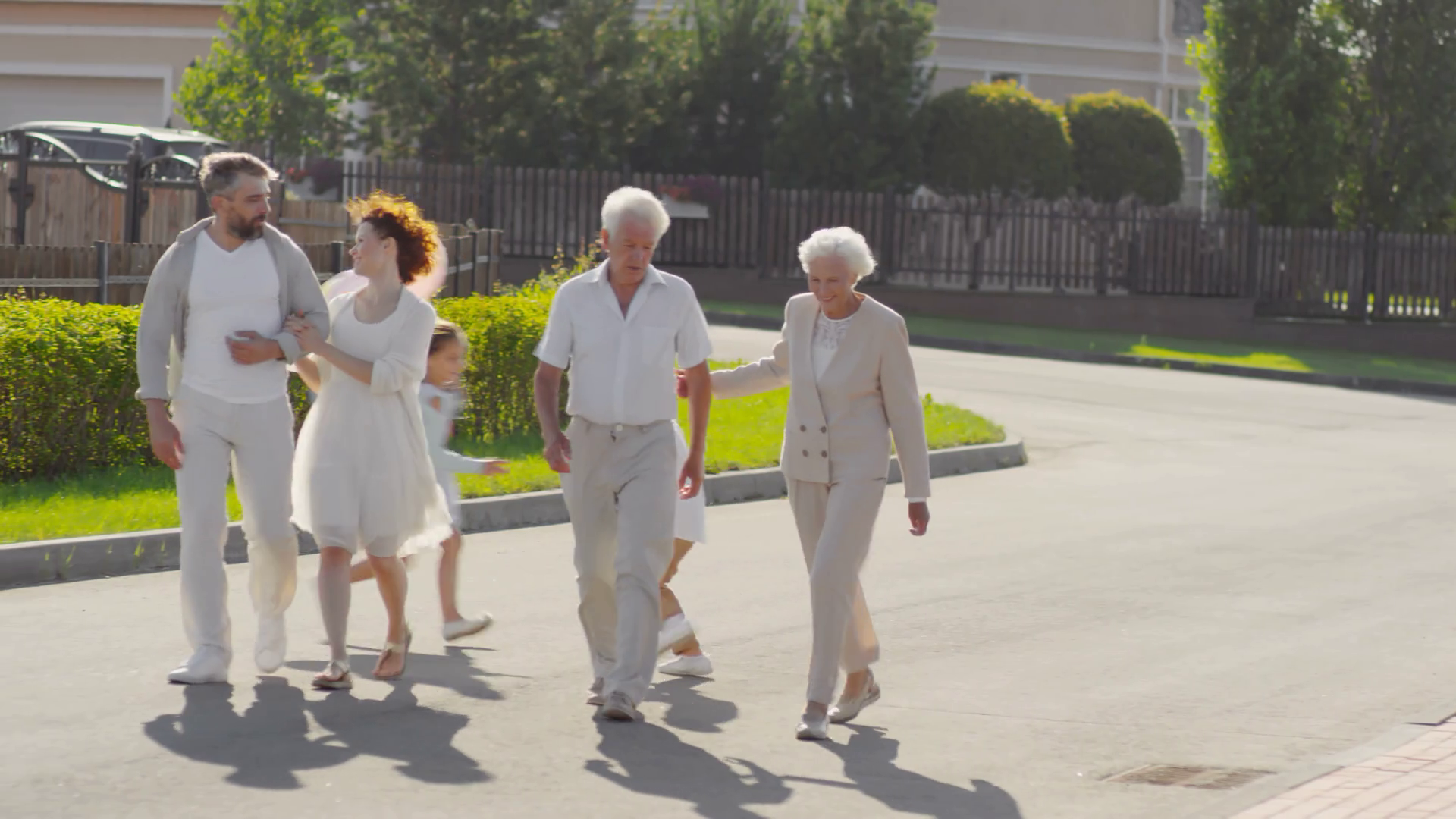Happy Multigenerational Family Walking Stock Footage SBV-333977772 ...