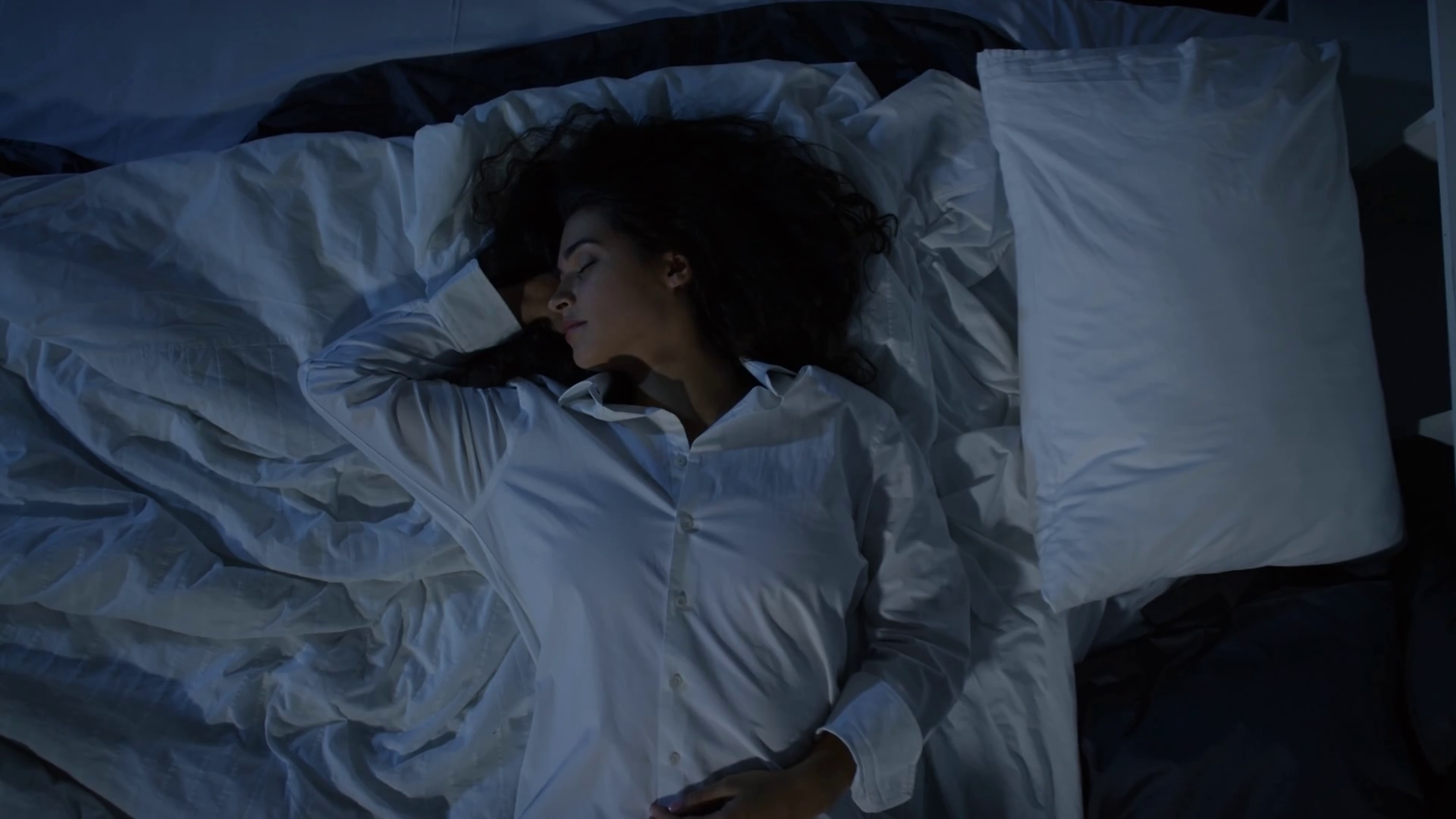 Zoomed-in Shot Of Peaceful Woman In Stock Footage SBV-338374230 ...