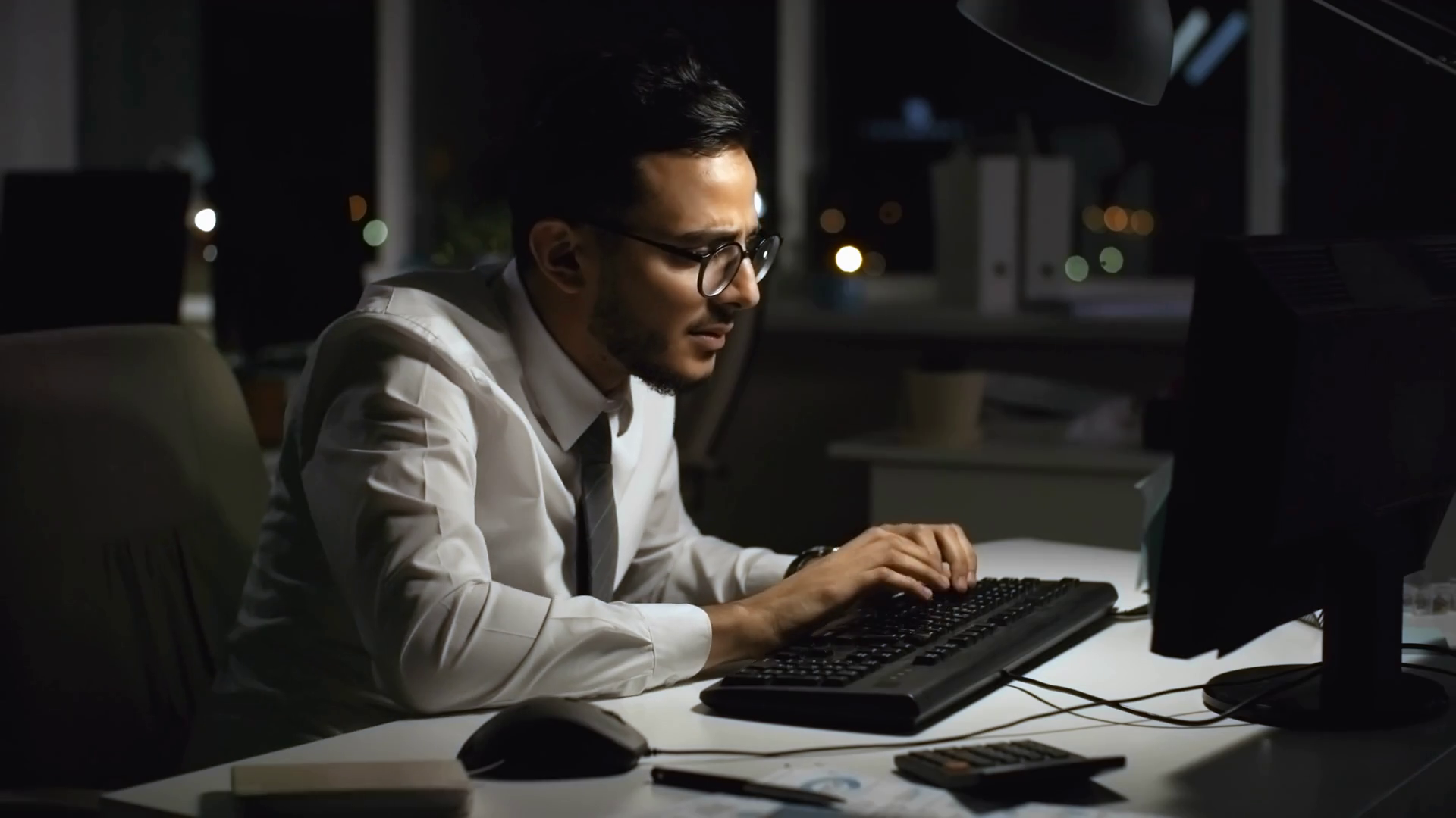 Medium Shot Of Overworked Arab Business Stock Footage SBV-331959781 ...