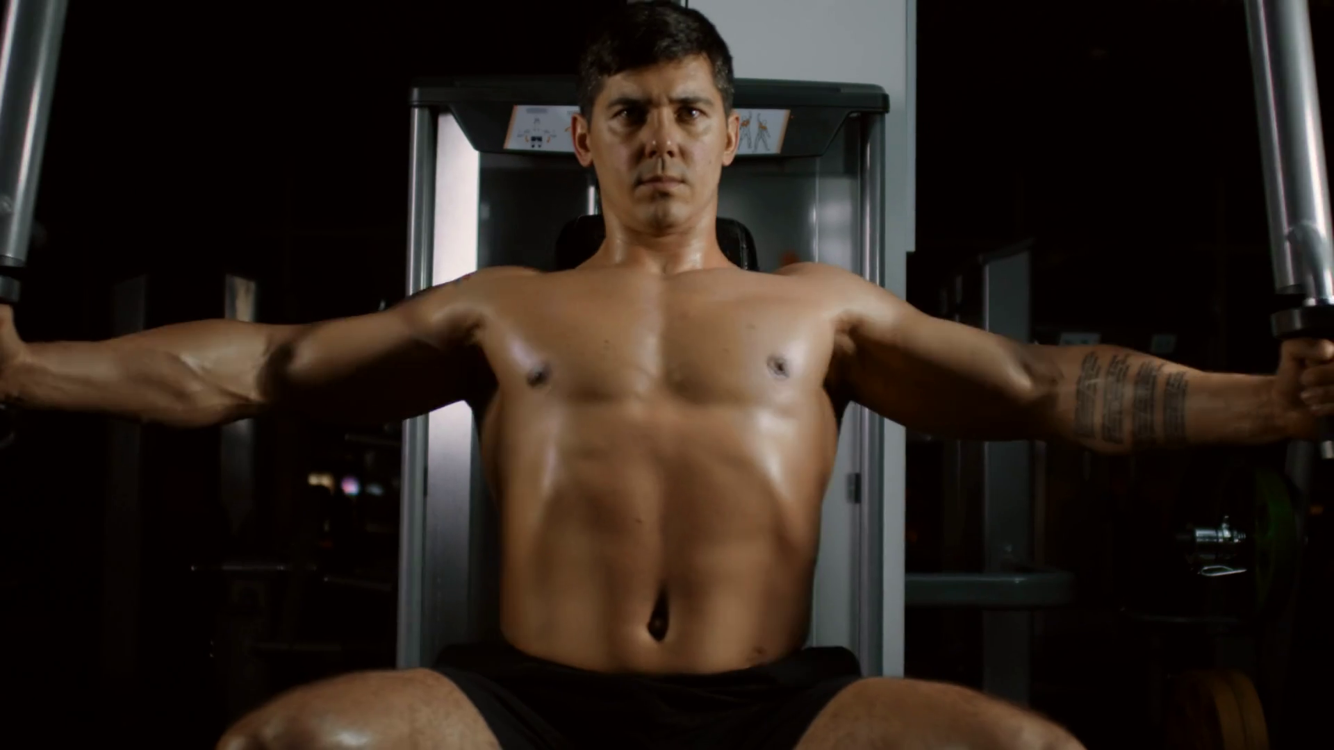 Muscular Handsome Man Doing Pec Deck Stock Footage SBV-323643276 ...