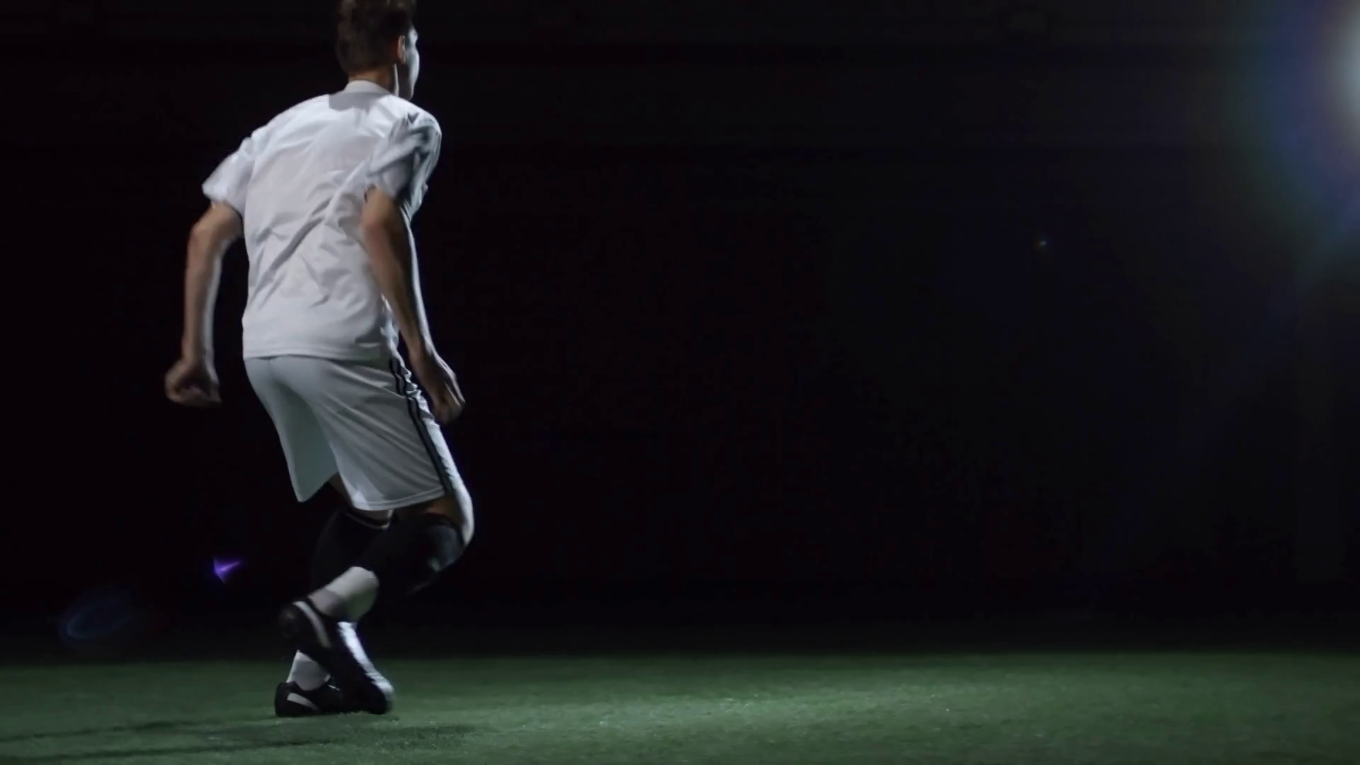 Rear View Of Soccer Player Falling On Knees Stock Footage SBV-322981072 ...