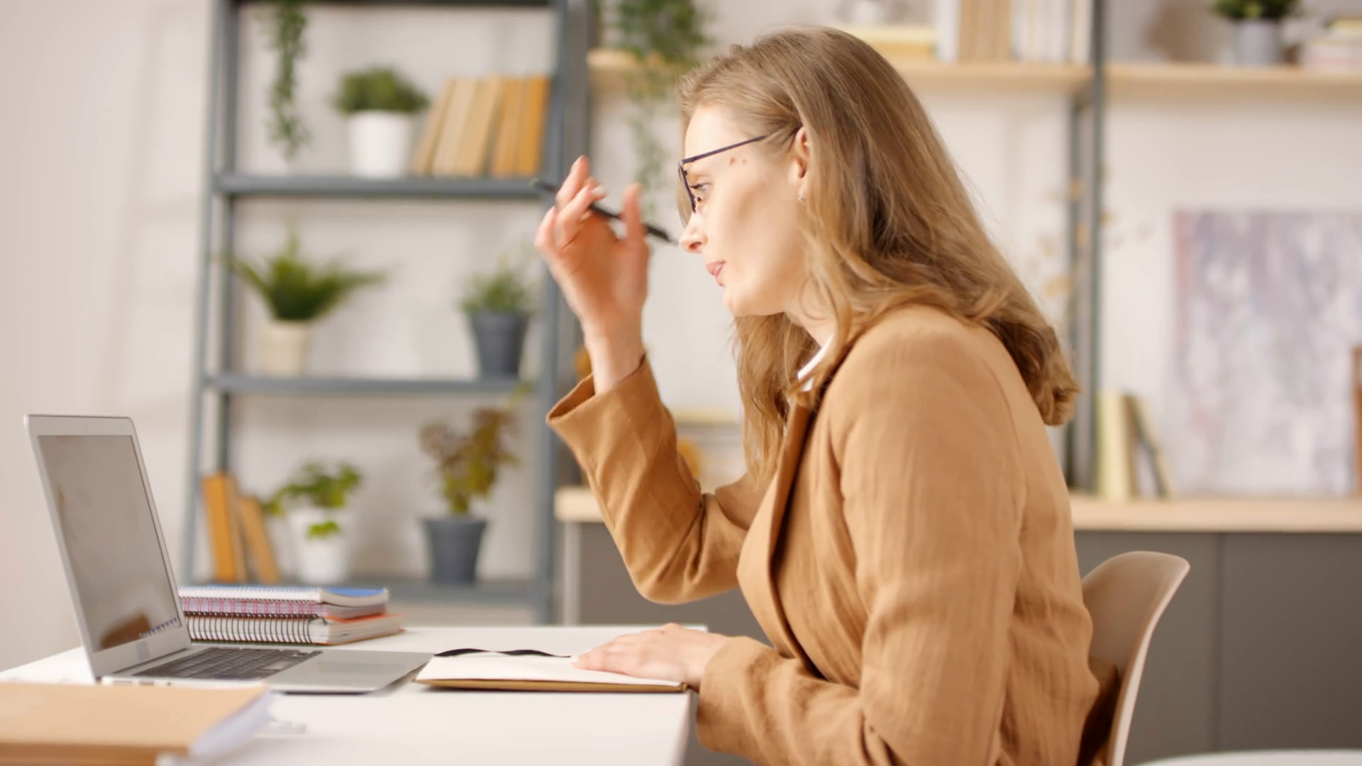 Side View Shot Of Female Teacher In Glasses Stock Footage SBV-338679926 ...